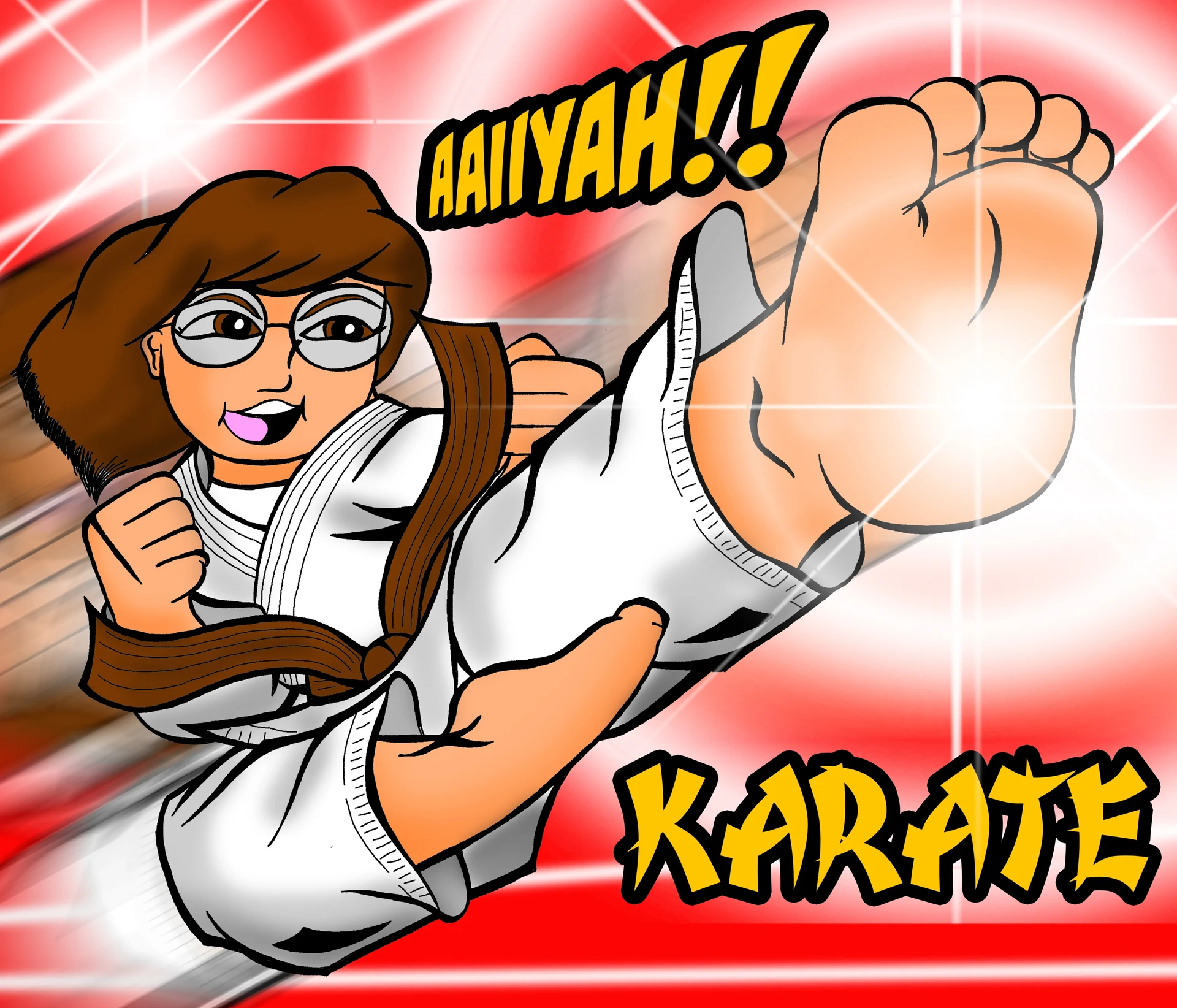 ArtStation - Karate Girl Flying Sidekick