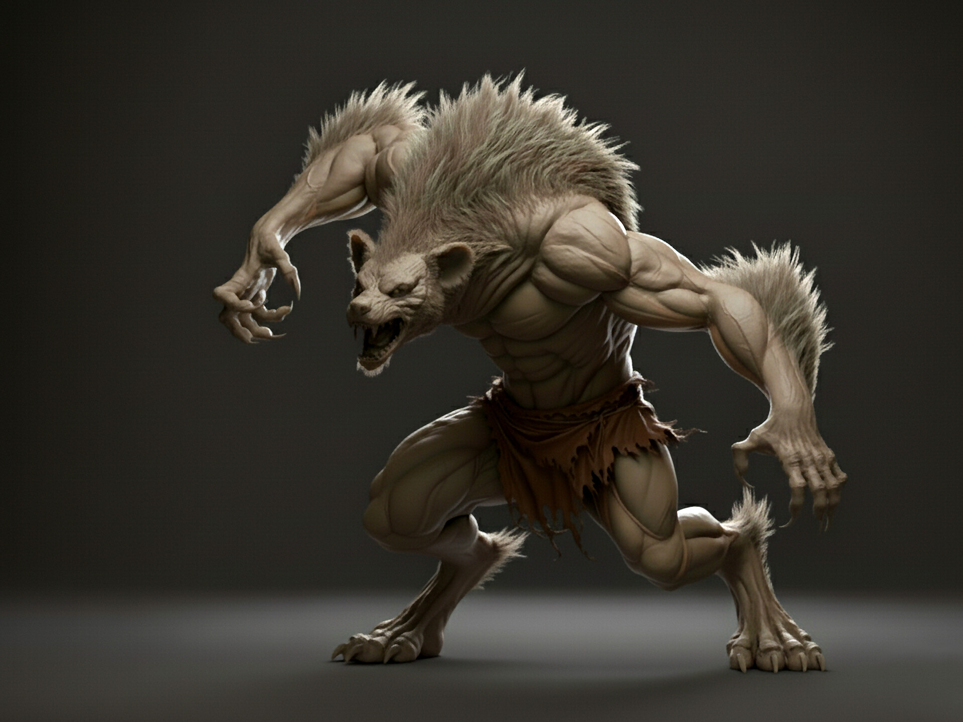 ArtStation - Gnoll Warrior Sculpt