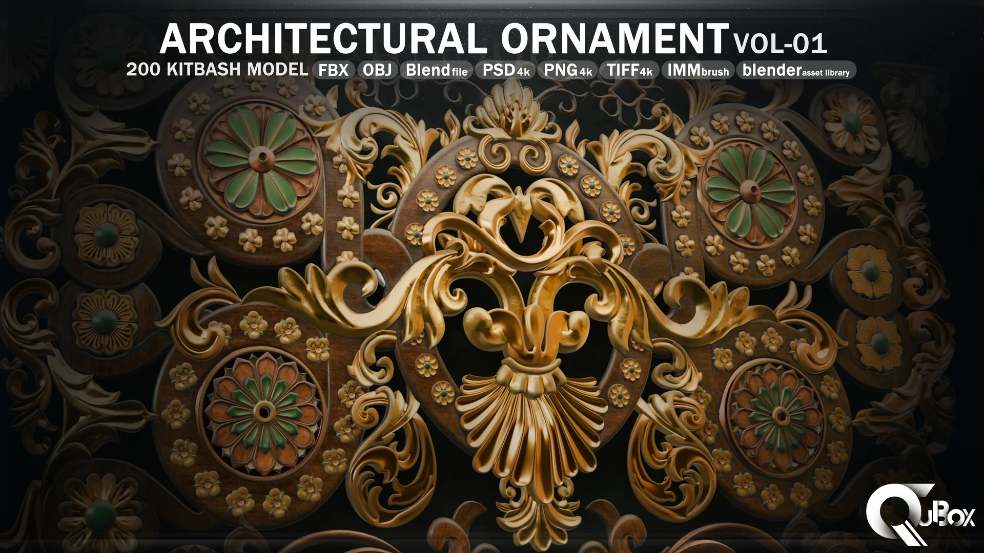 ArtStation - Architectural Ornament - VOL01 | 200 Kitbash model (Sub-D model)
