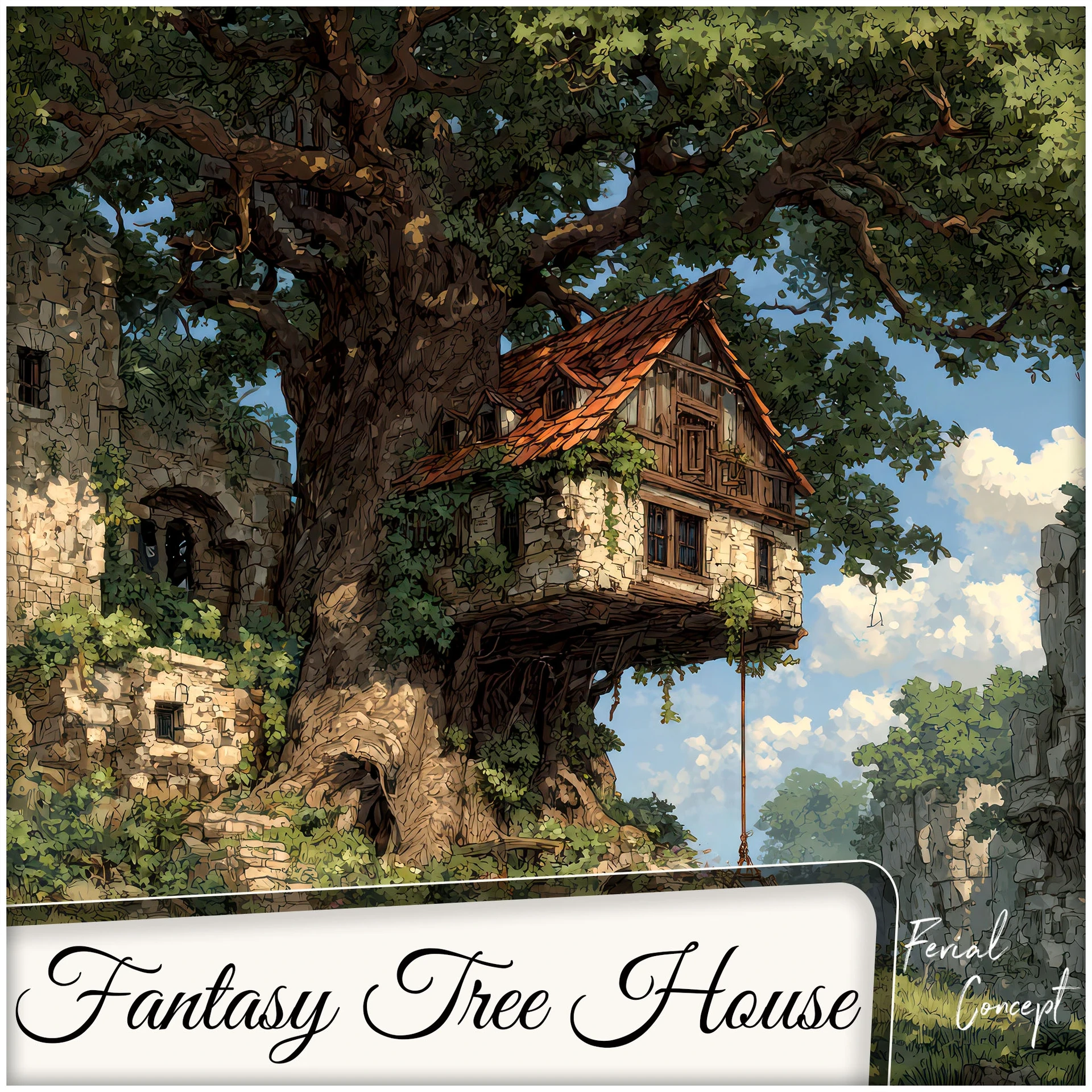 ArtStation - 🔹210 Fantasy Tree House - Cartoon Concept Reference Image ...