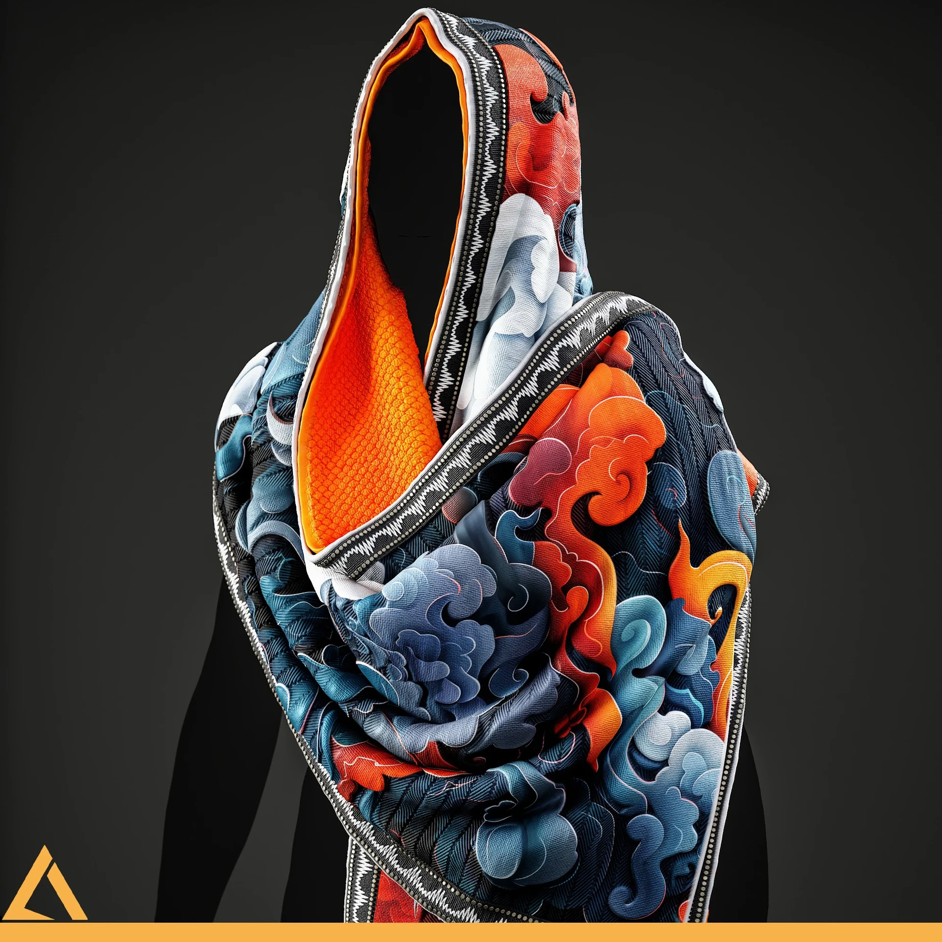 ArtStation - Fabric Pattern Rendering – Cloak with Embossed Motifs