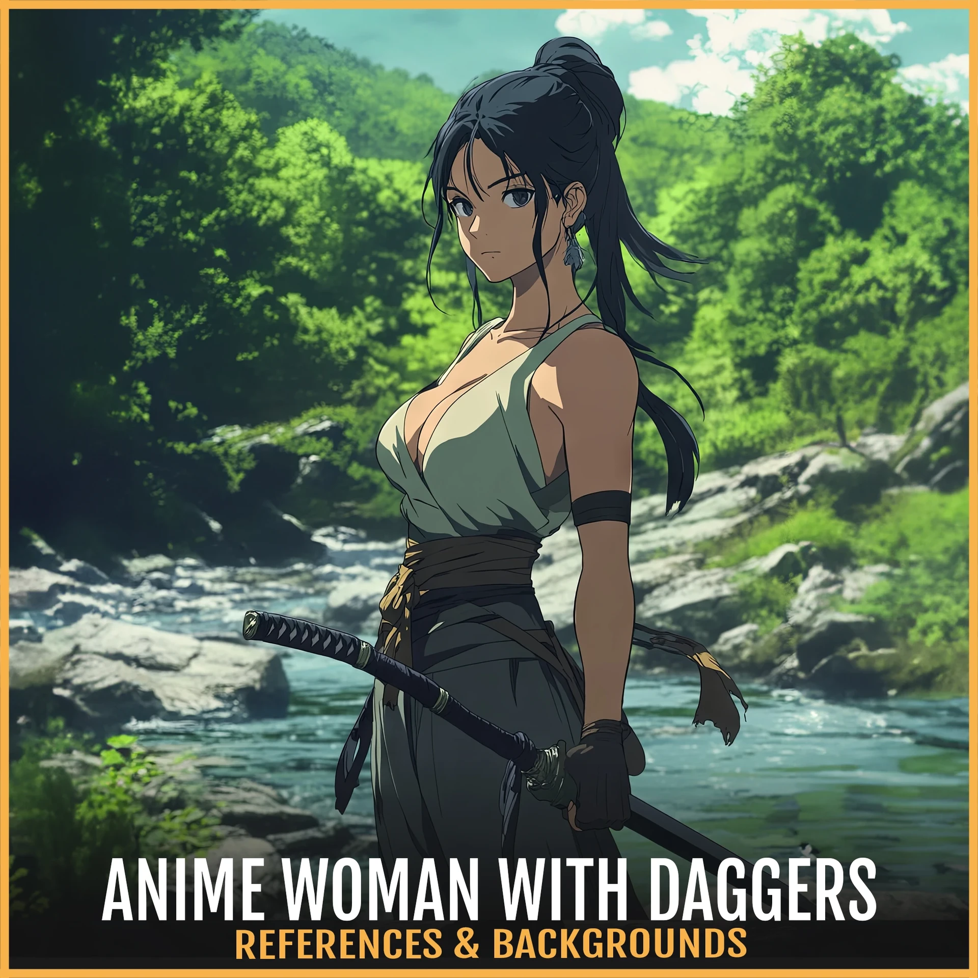 ArtStation - 303 Anime Woman with Daggers
