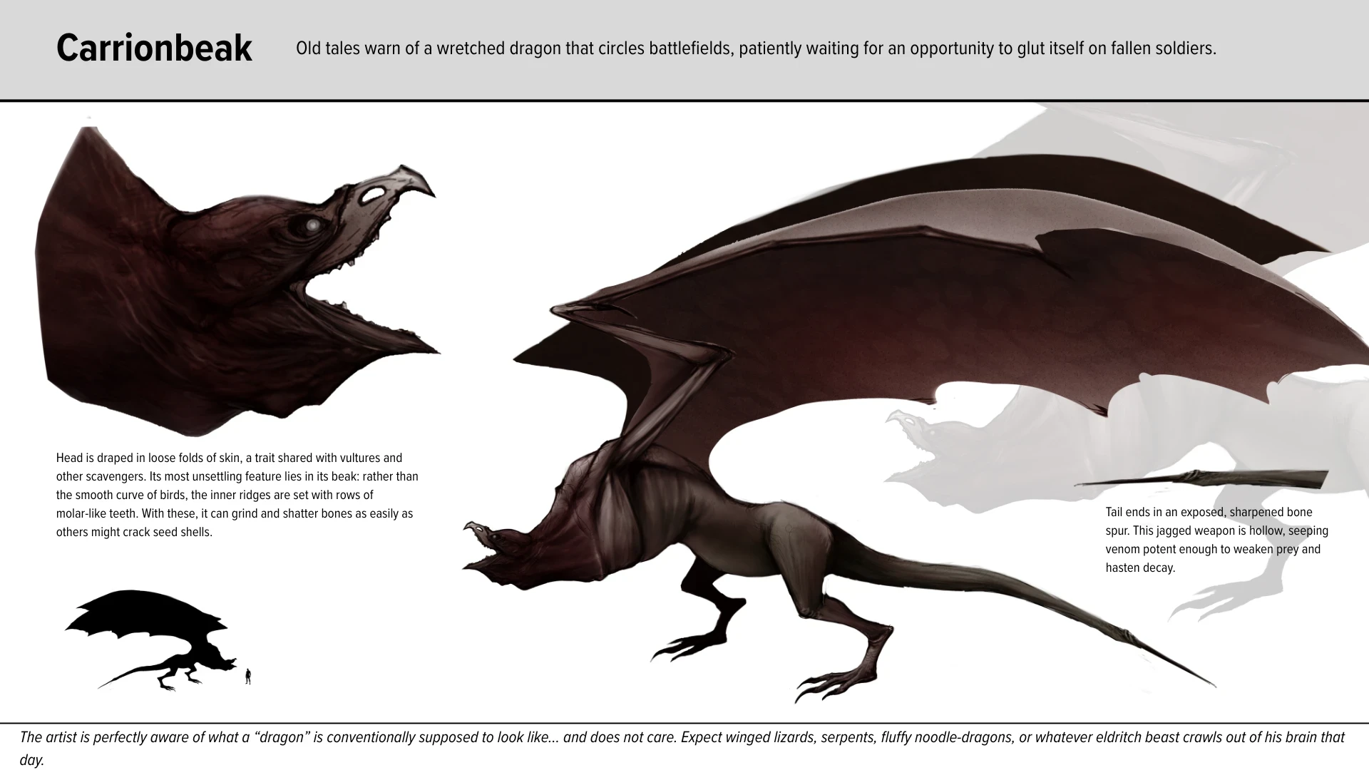 ArtStation - Carrion Beak — A Scavenger Dragon Concept