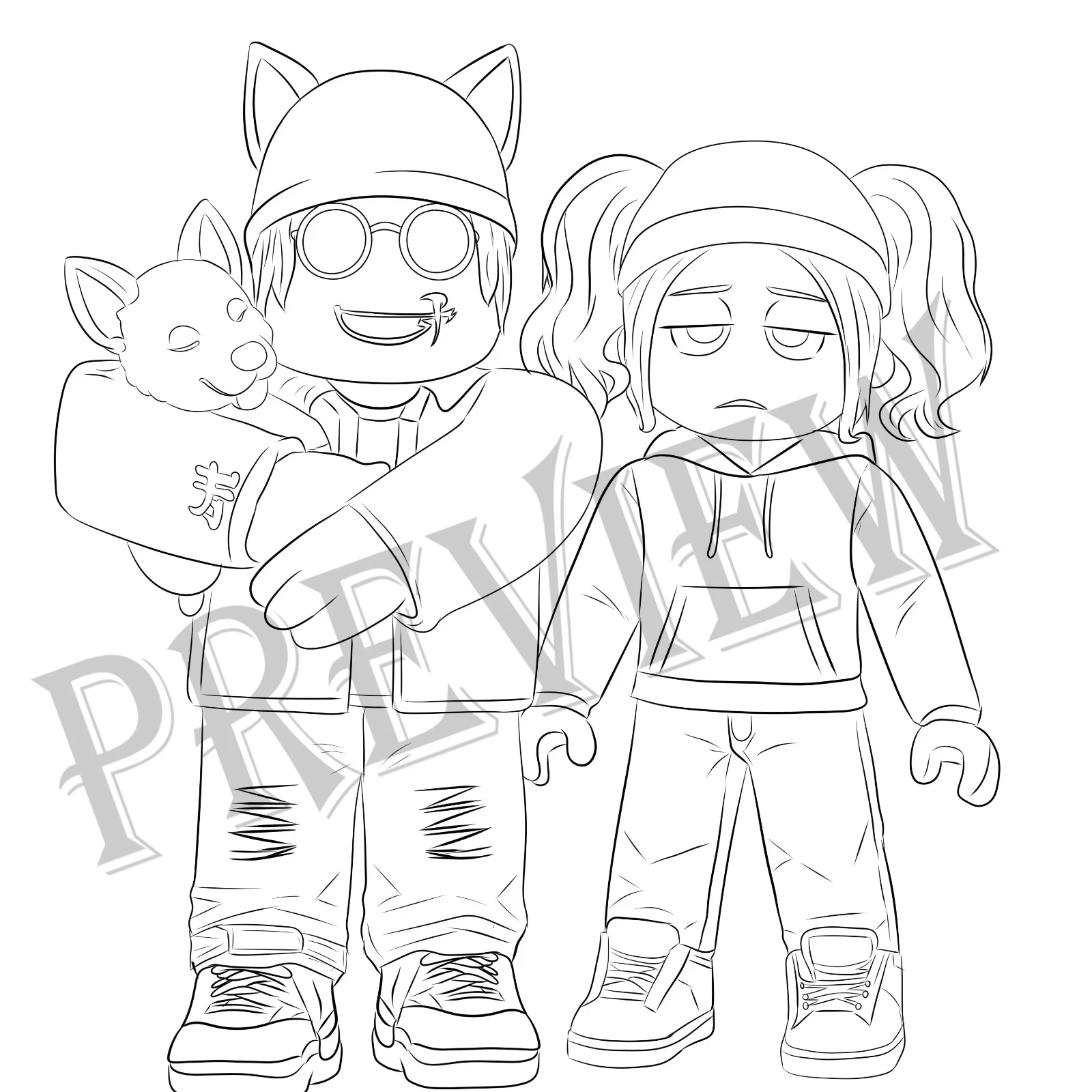 ArtStation - Roblox Duo Line Art Fun & Expressive Characters