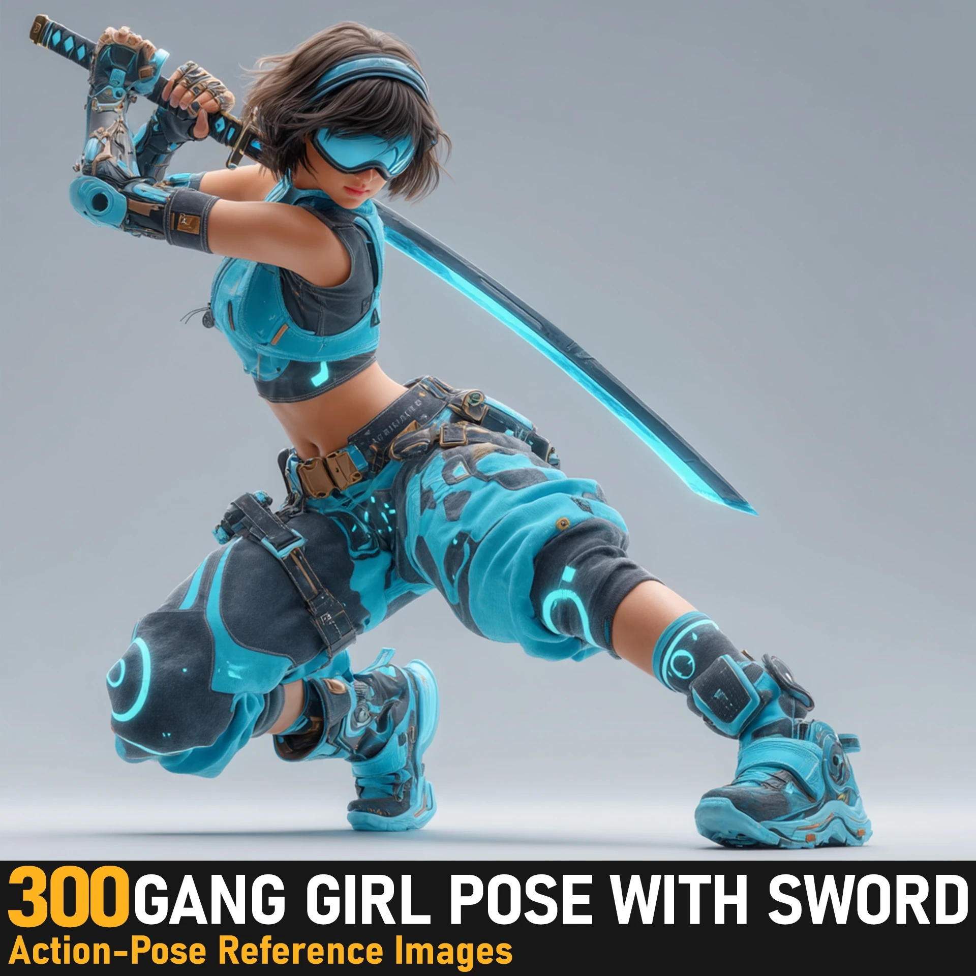 ArtStation - Gang Girl Pose With Sword| Action Pose Reference Images