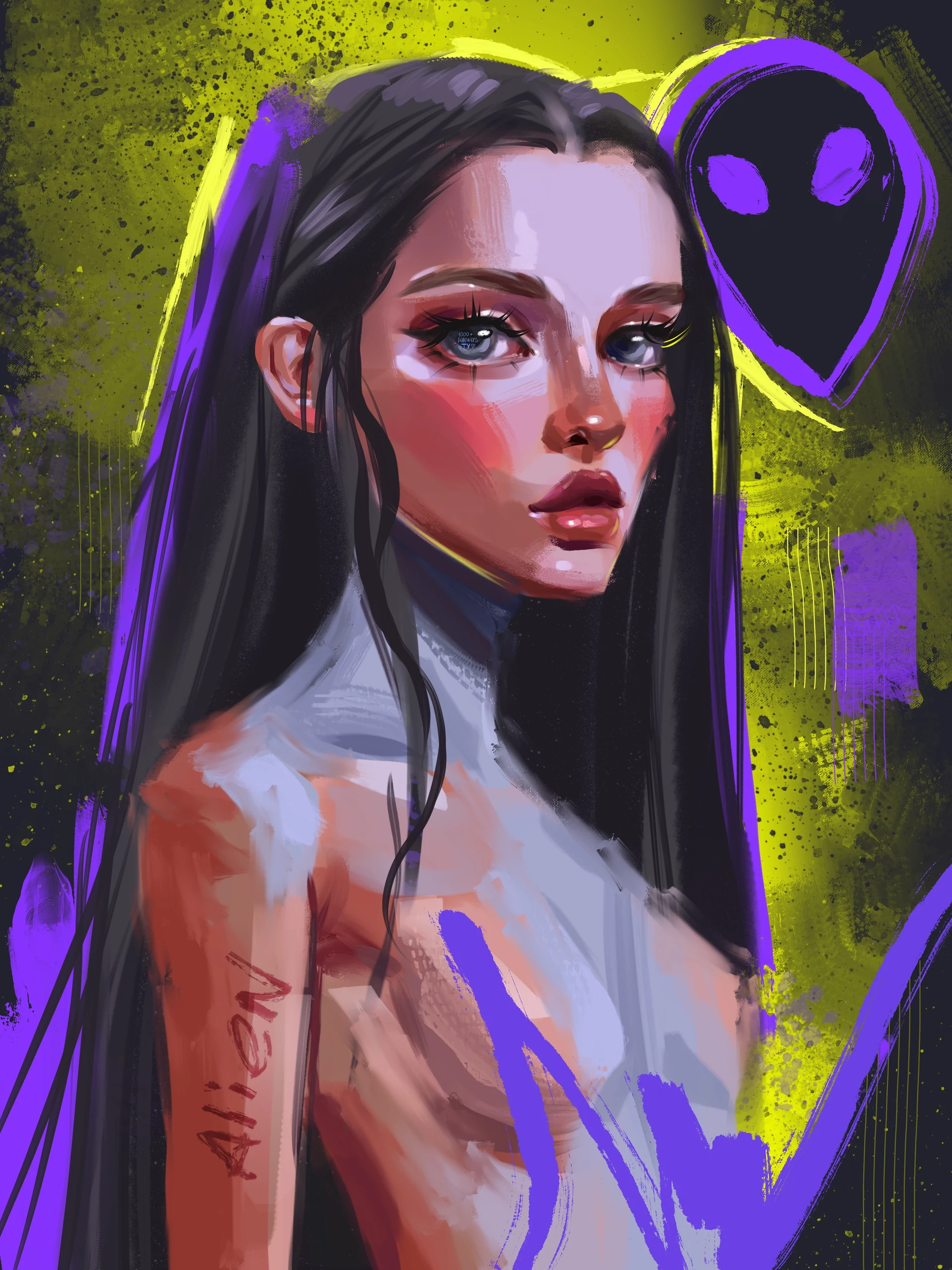 ArtStation - Alien (art with drawing process)