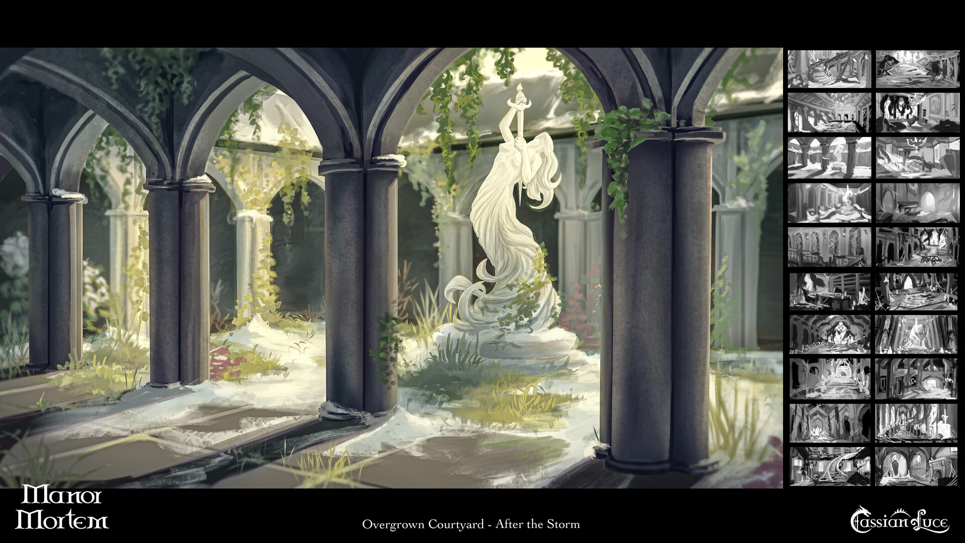 ArtStation - Manor Mortem Environment Explorations - Courtyard