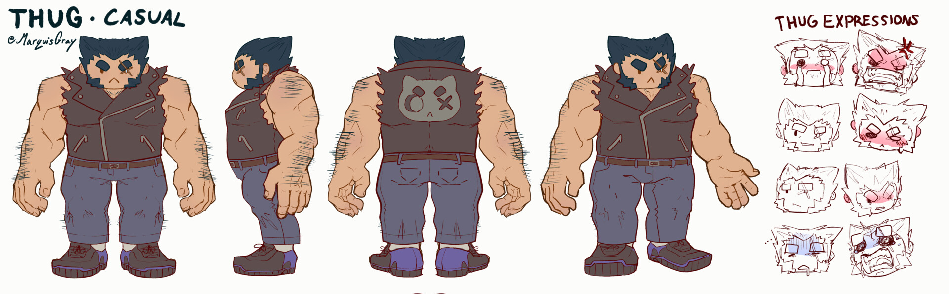 ArtStation - Model Sheet - Thug, from "Thug + Cat"