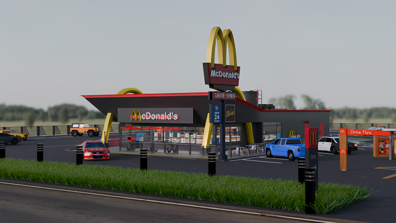 ArtStation - McDonald's Restaurant - Detailed 3D Interior & Exterior with Vehicles (Blender)