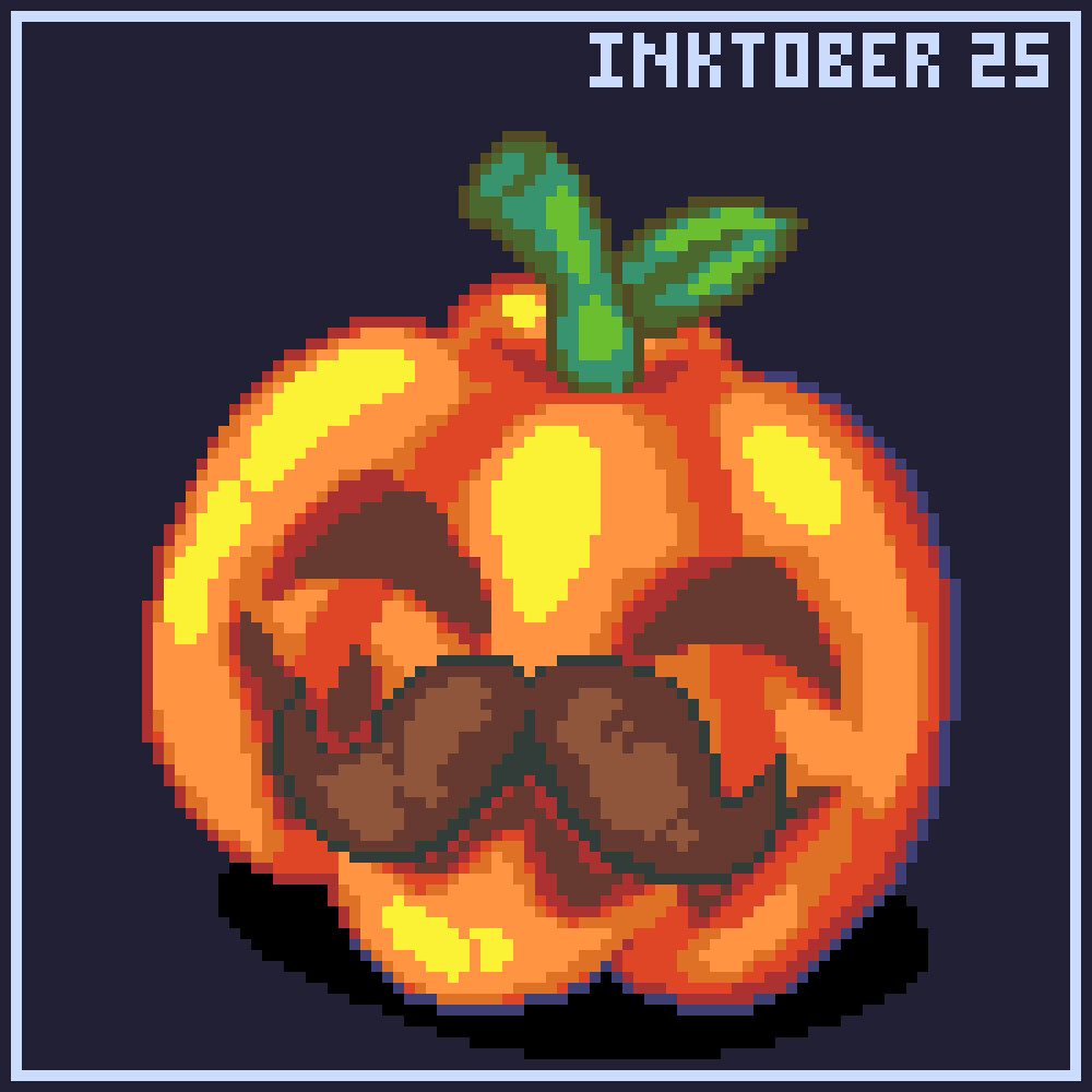 ArtStation - Inktober 2025 - Day 01 - Pumpkin Mustache