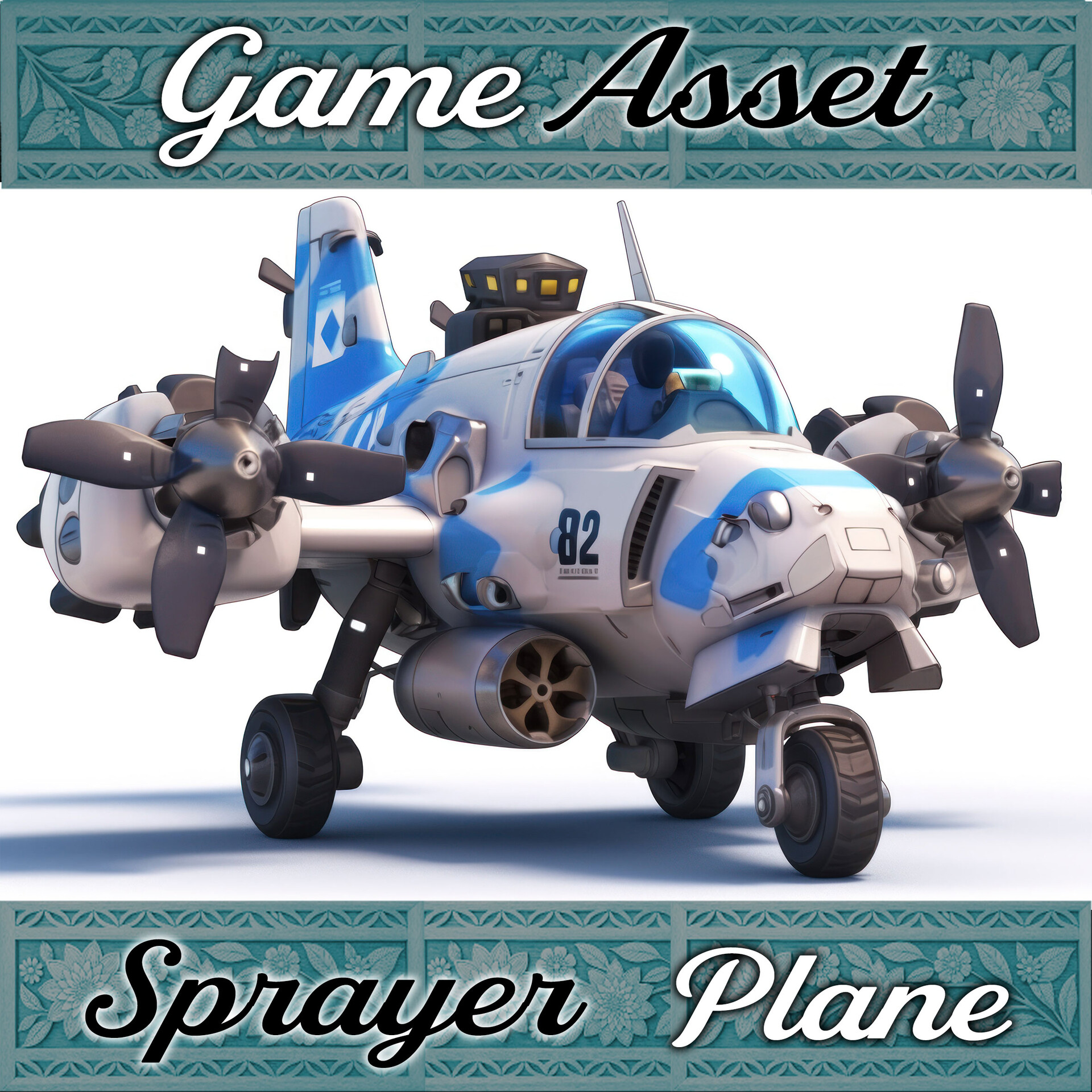 ArtStation - 200 Game Asset (Sprayer Plane) - 4K Resolution - V.8