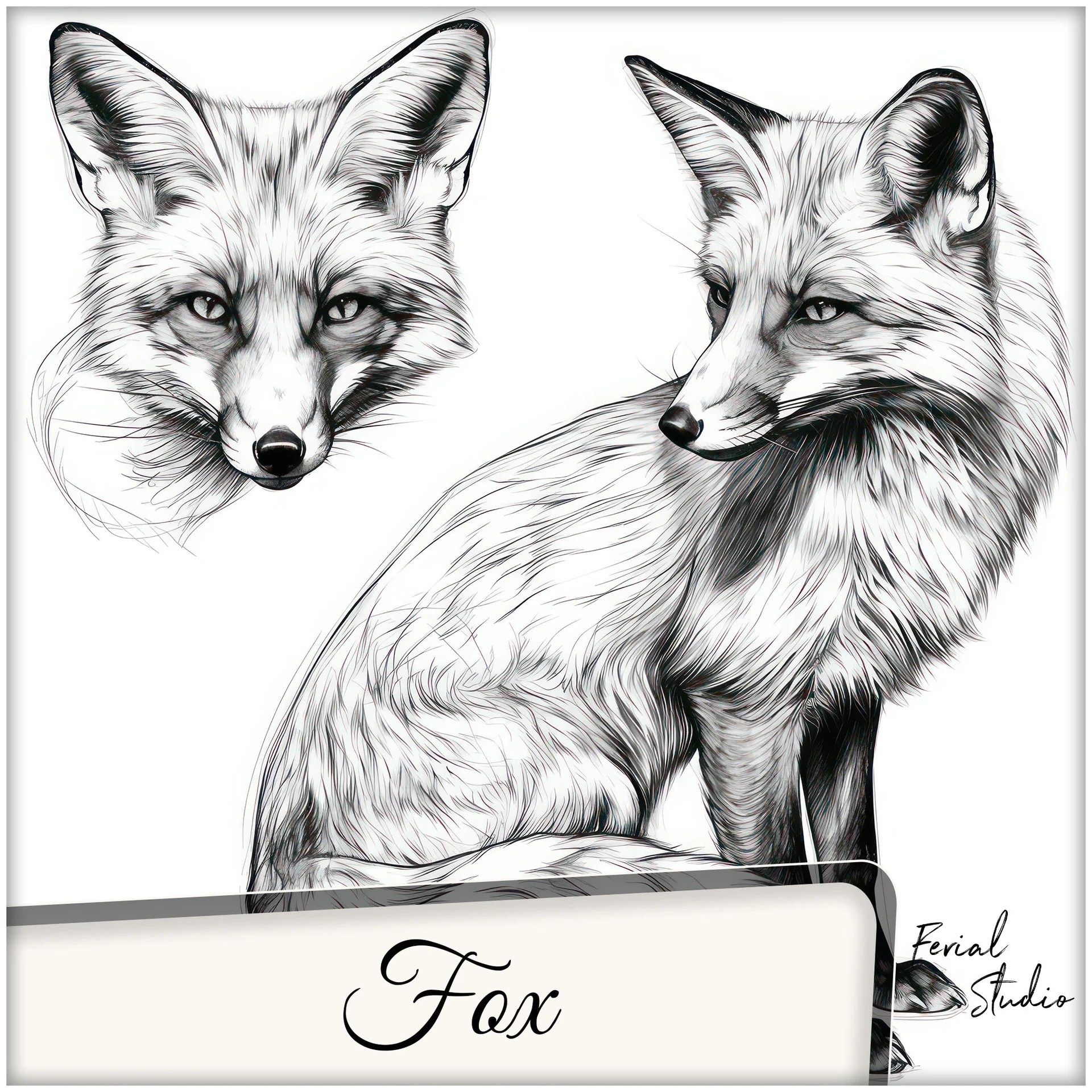 ArtStation - 🔹220 Fox - Sketch Reference Image Pack v.25 |4K|