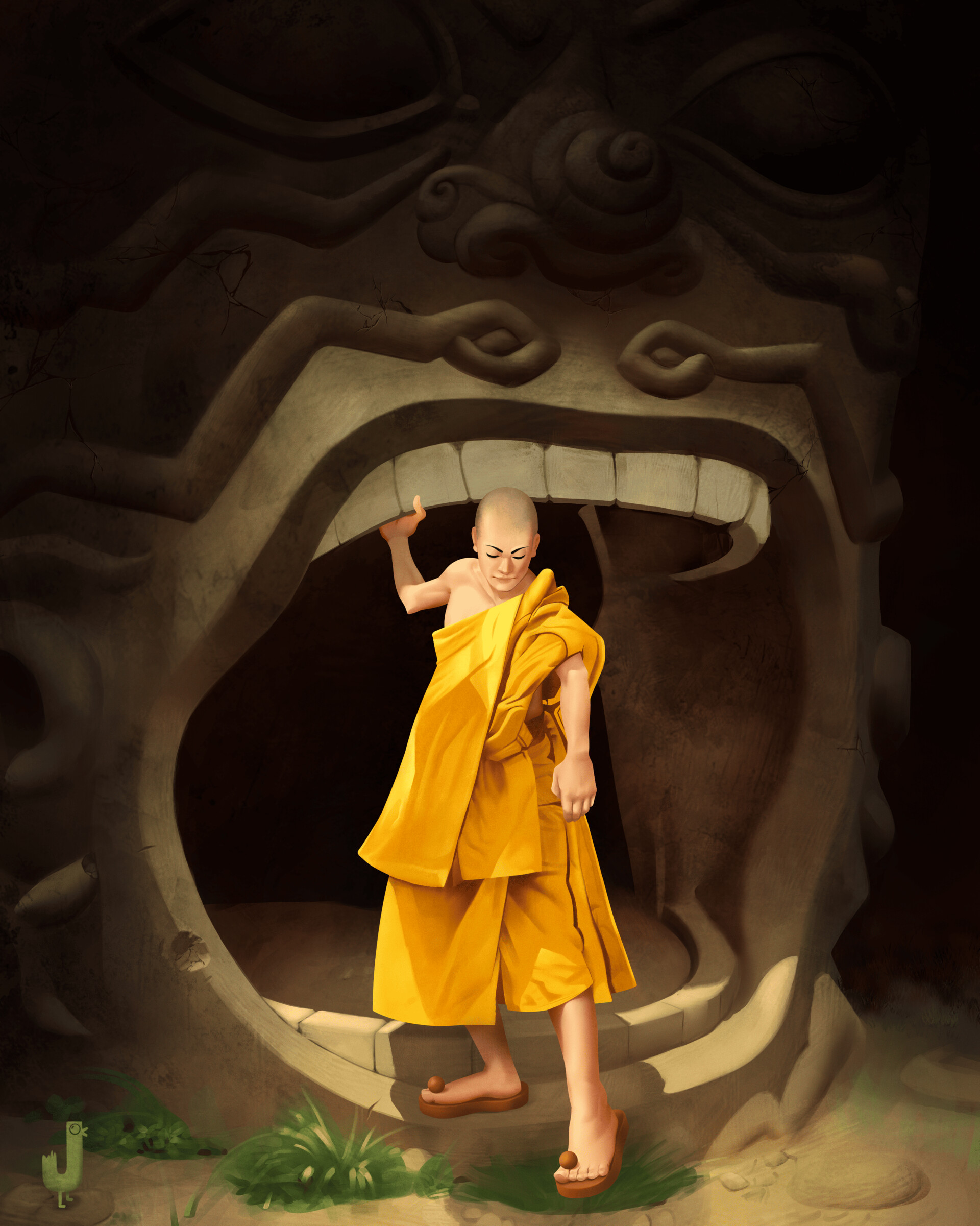 ArtStation - MONK AND SUN LIGHT