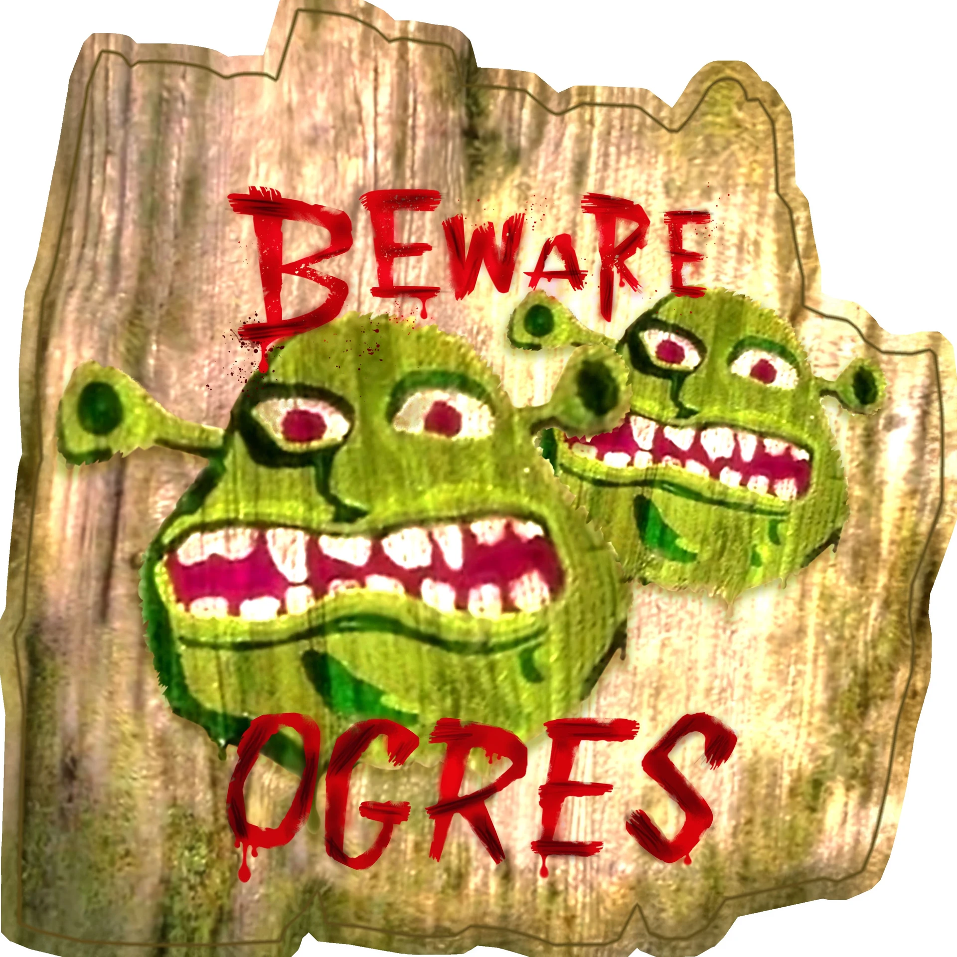 ArtStation - Shrek - "Beware Ogres" door sign