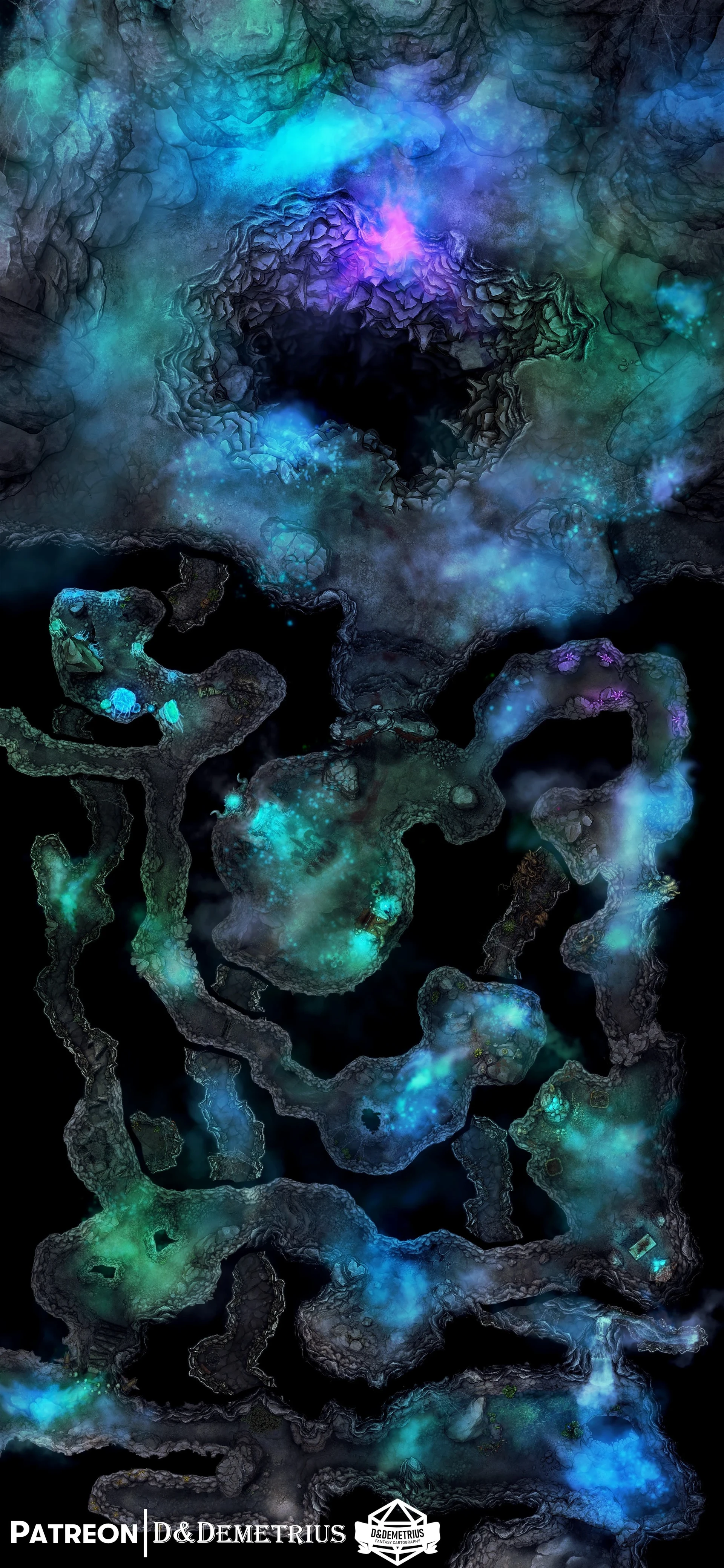 ArtStation - Haunted Cave System [42x91] | Spooky Caves Battlemap for D ...
