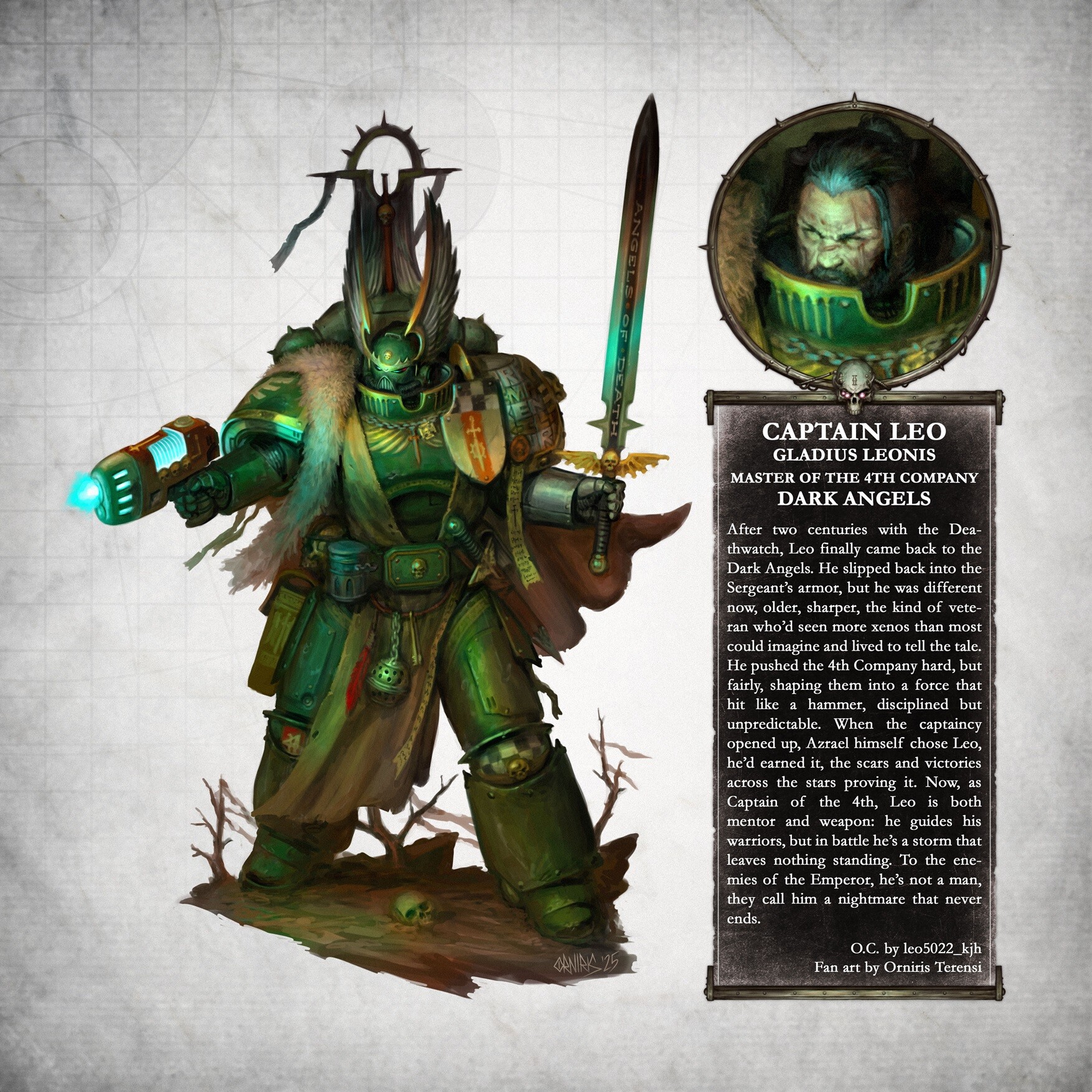 ArtStation - Captain Leo, Dark Angels - Warhammer Fan Art