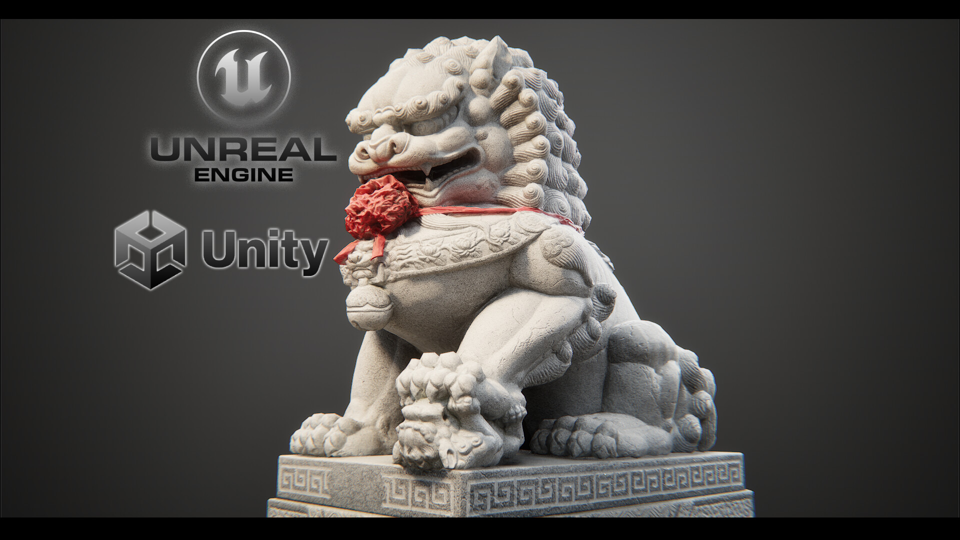 ArtStation - Traditional Chinese Temple Statues - Stone Lions