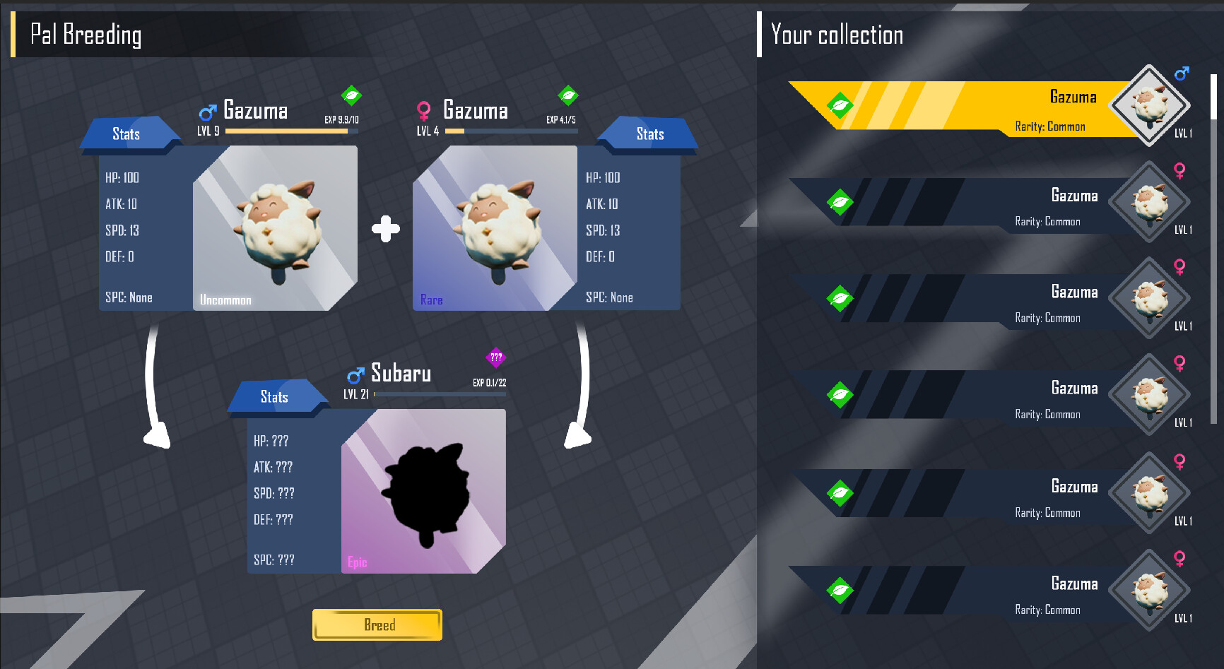 ArtStation - Breeding Pal's UI