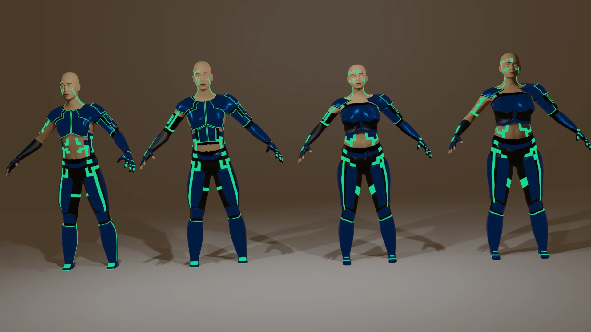 ArtStation - cyborg male and female characters