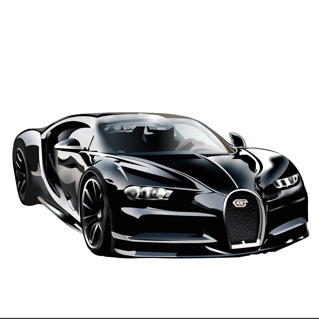 ArtStation - Automotive Vector Art.[Bugatti Chiron]