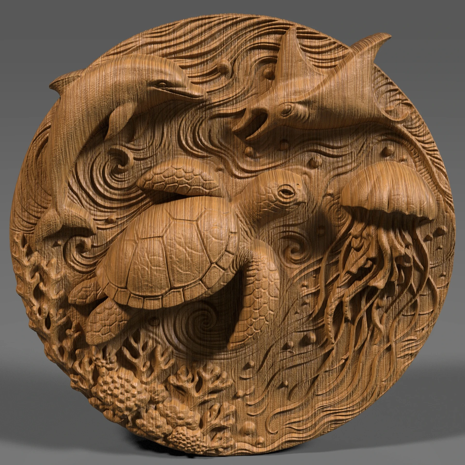 ArtStation - Ocean Life Harmony – 3D Bas-Relief Sculpture