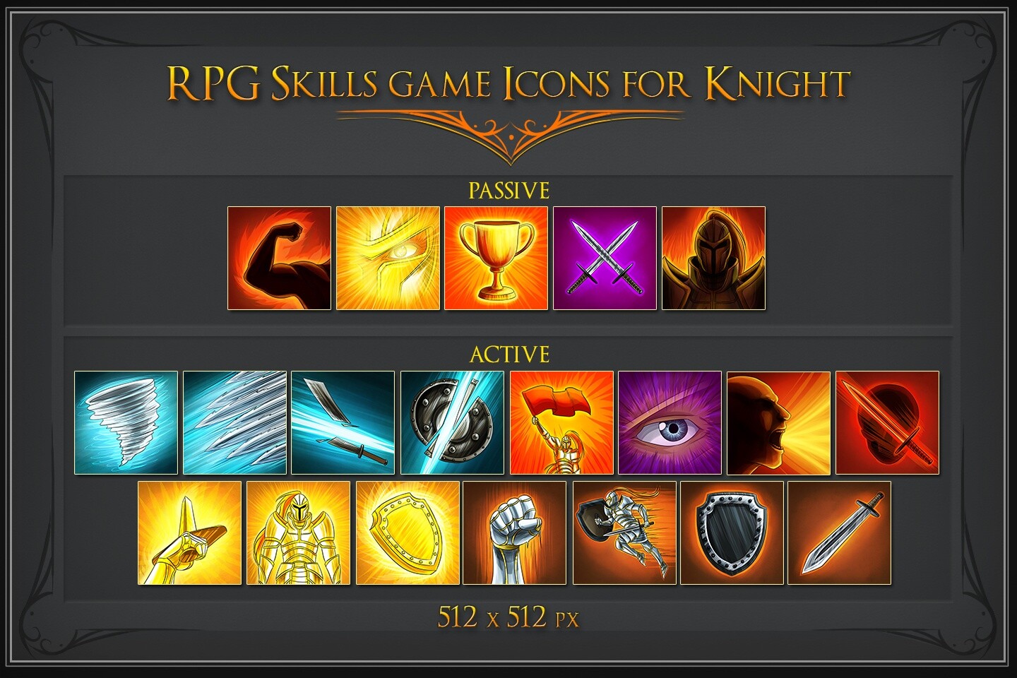 ArtStation - Free RPG Skill Icons for Knight