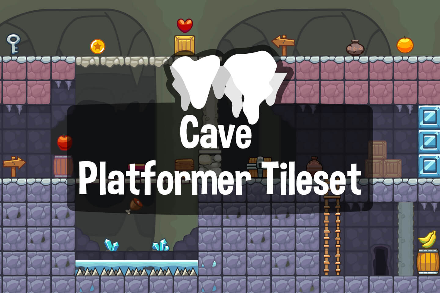 ArtStation - Cave Platformer 2D Game Tileset