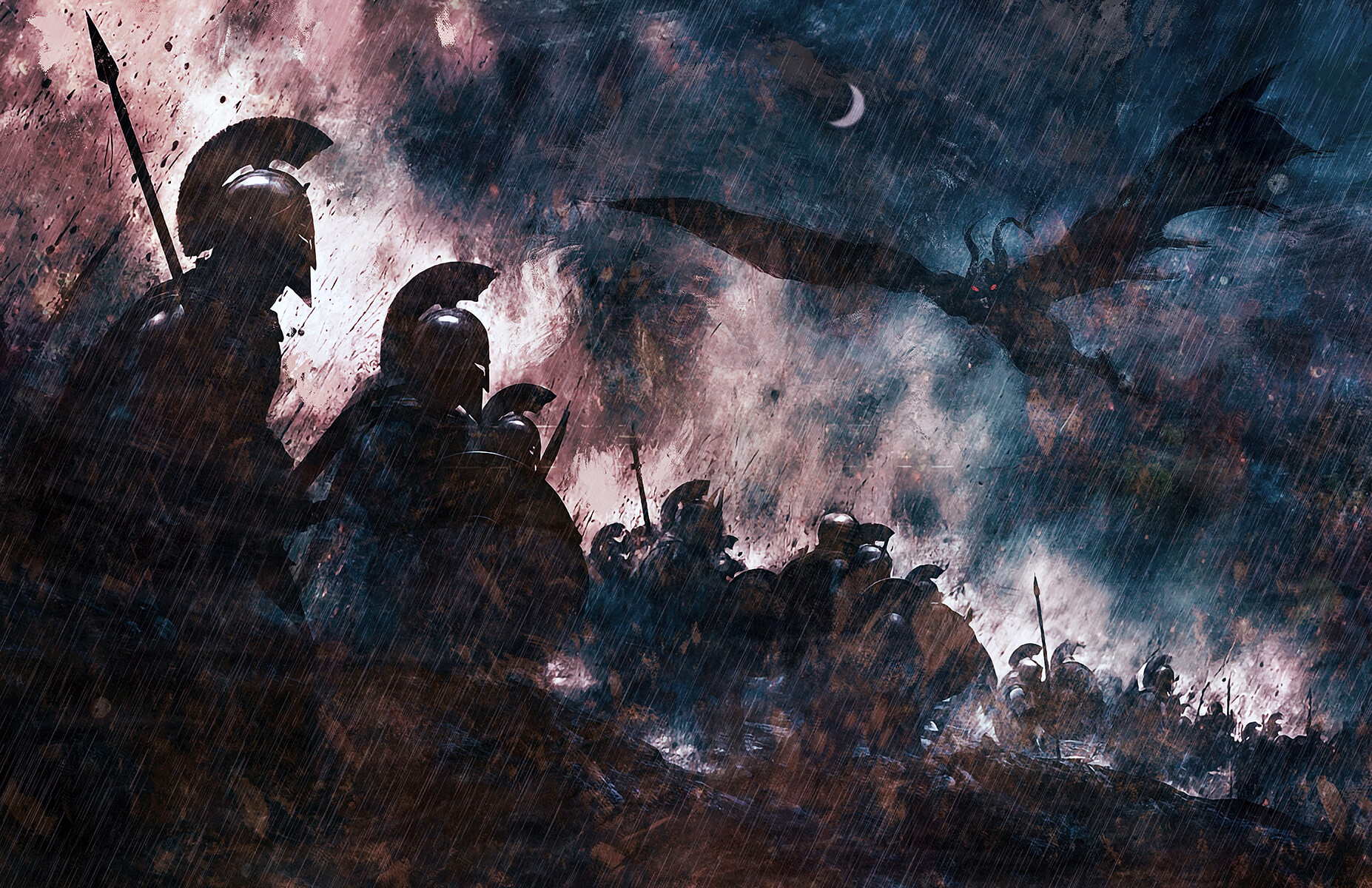 ArtStation - SPARTANS CONFRONT THE MOTHMAN