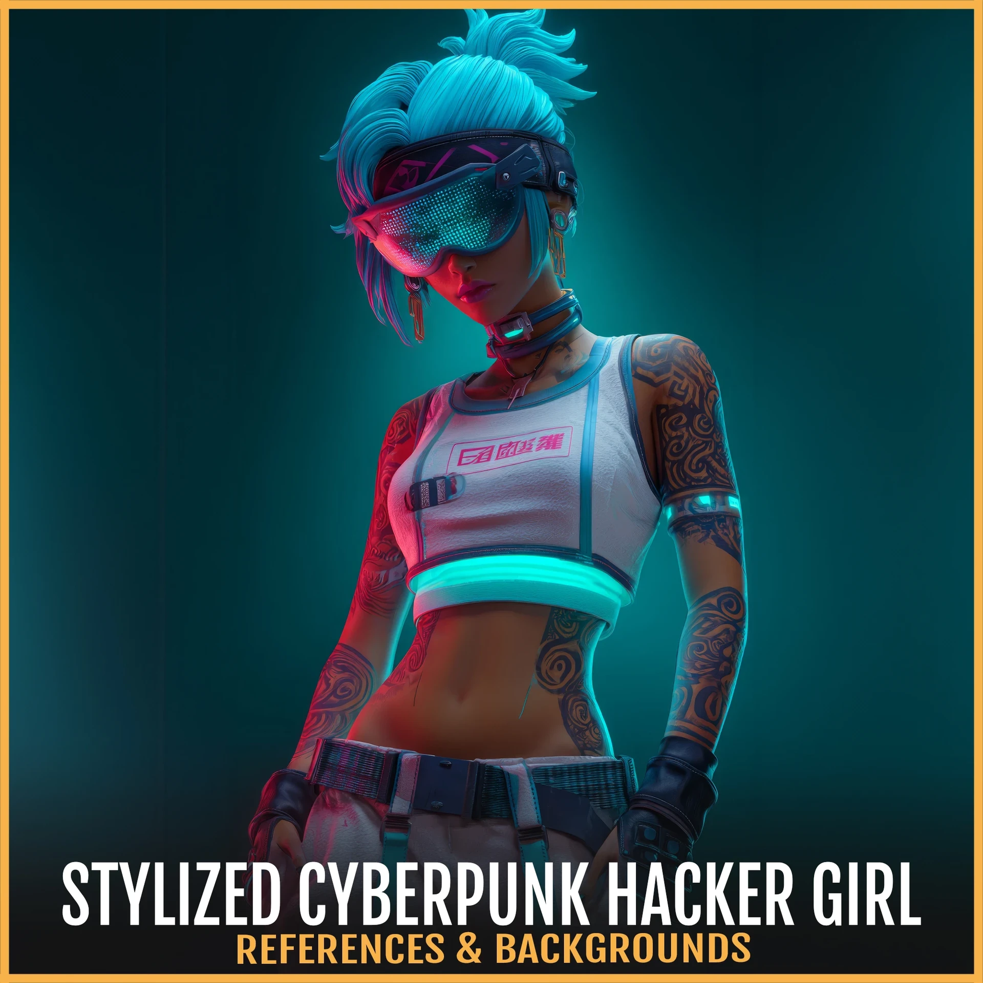ArtStation - 303 Stylized Cyberpunk Hacker Girl