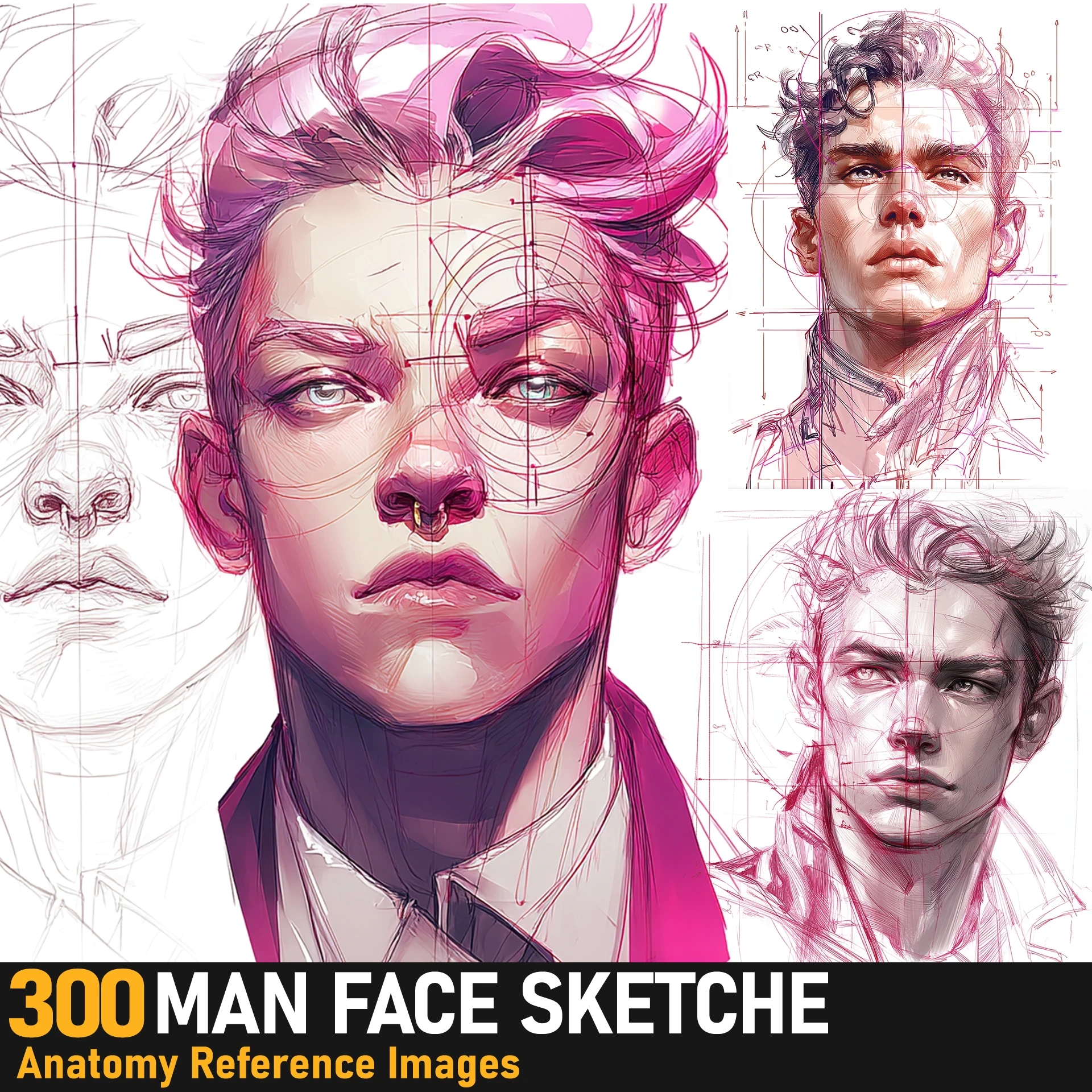 man face drawing reference