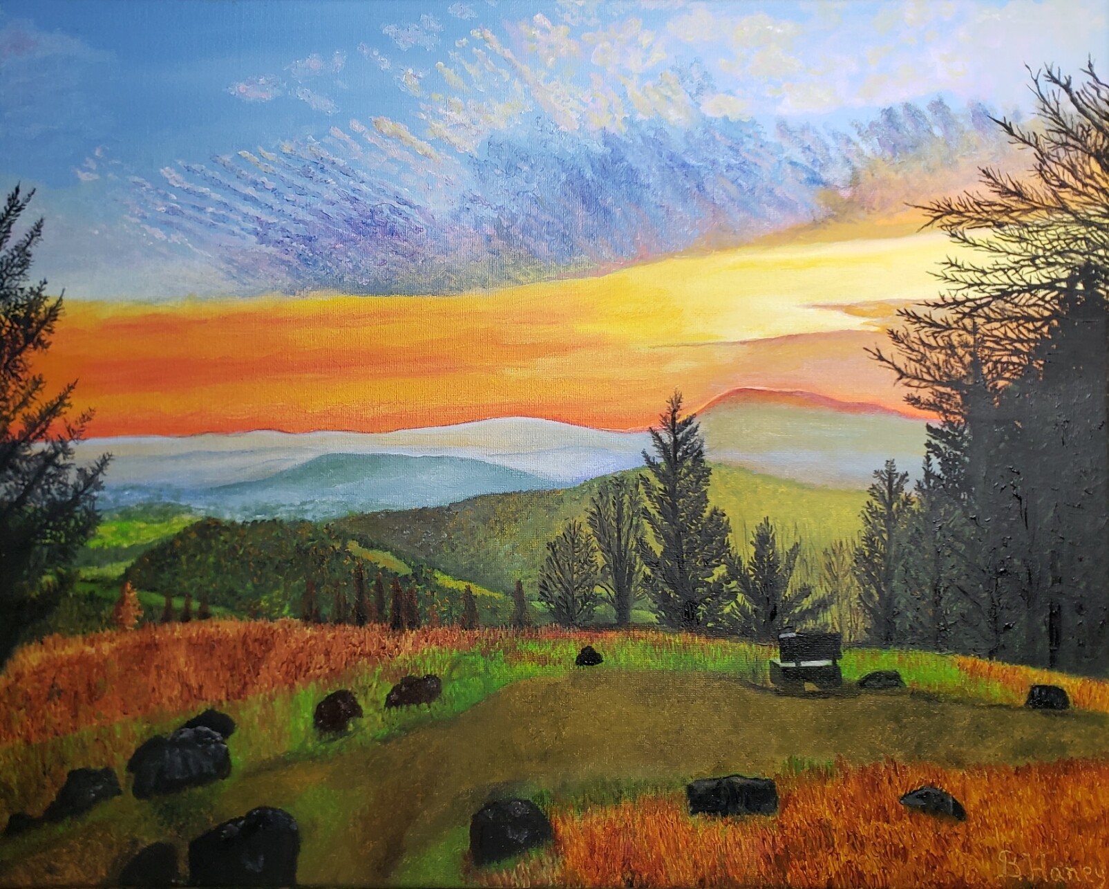 ArtStation - Sunset over Mary's Hill for Angela