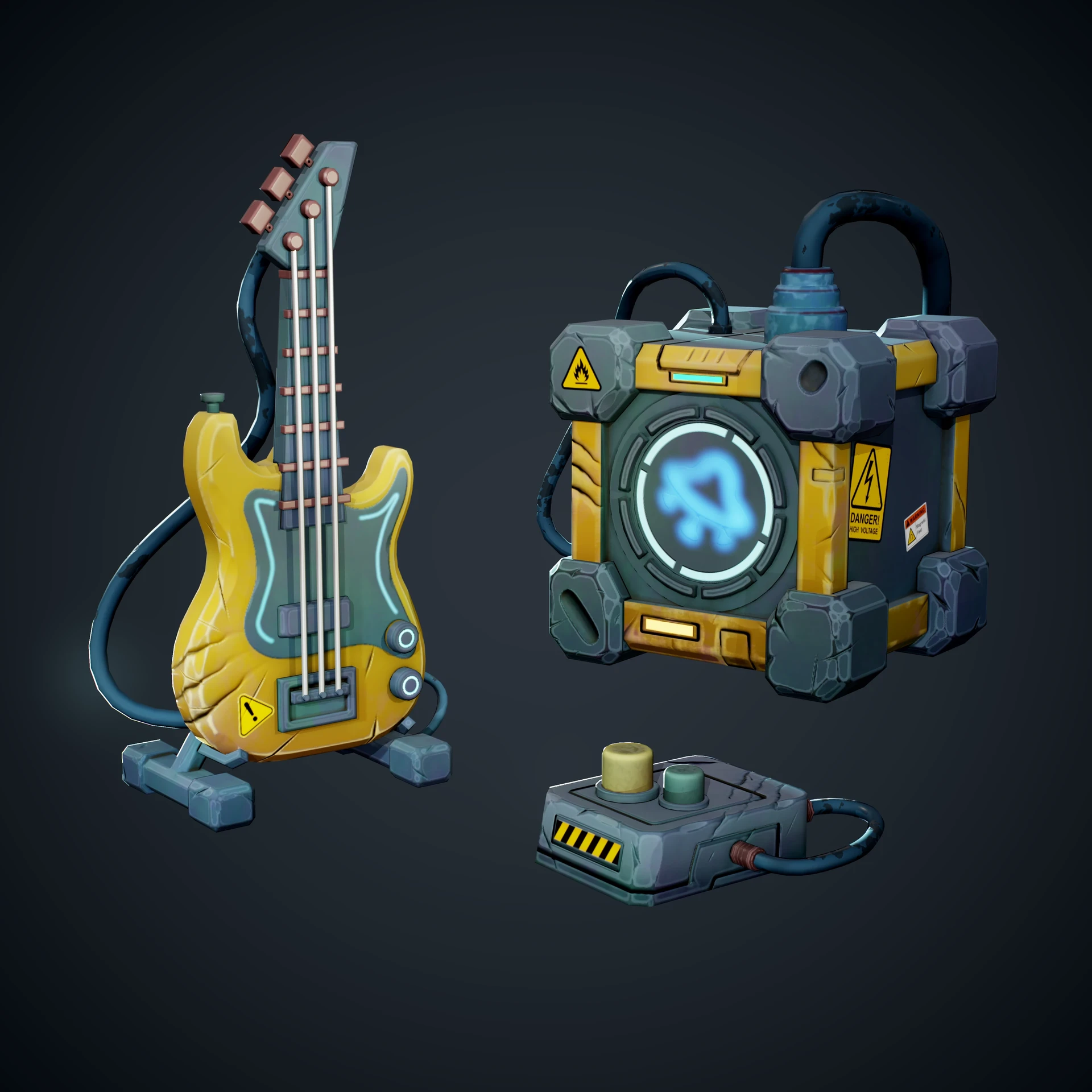 ArtStation - Sci-fi musical props - Gameready