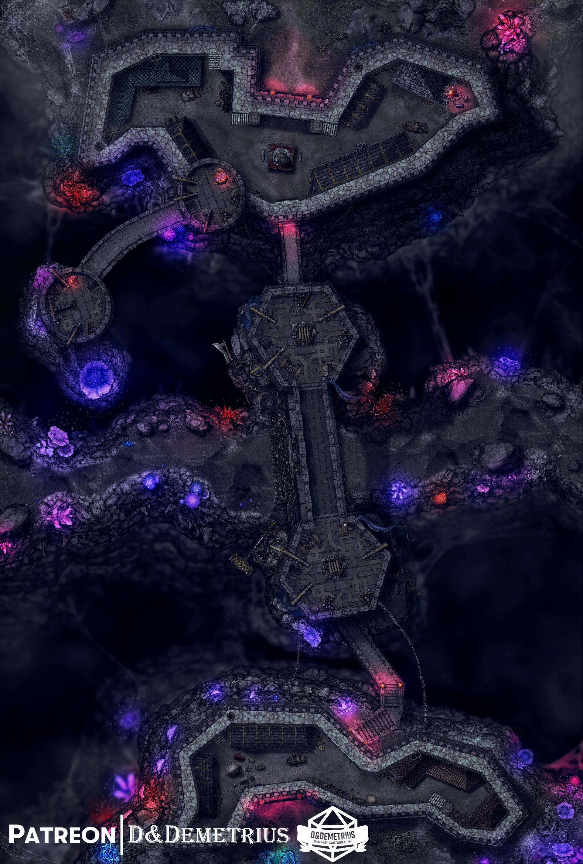 ArtStation - Dwarven Outpost in the Underdark [53x80] Duergar Battlemap ...