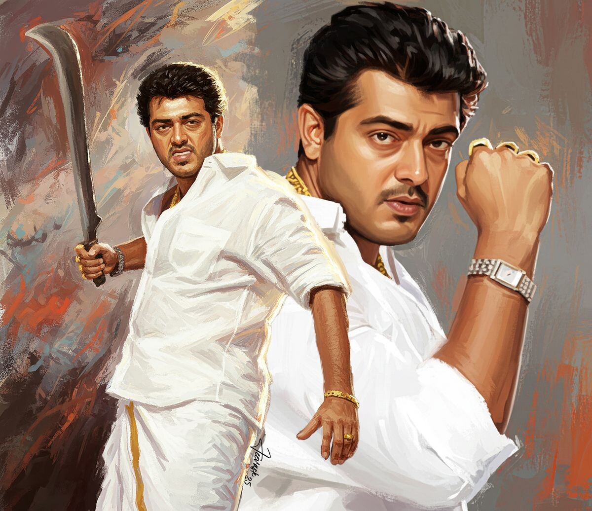 Jeeva Artist SK - #AttagasamReRelease Attagasam Thala Ajith Painting ...