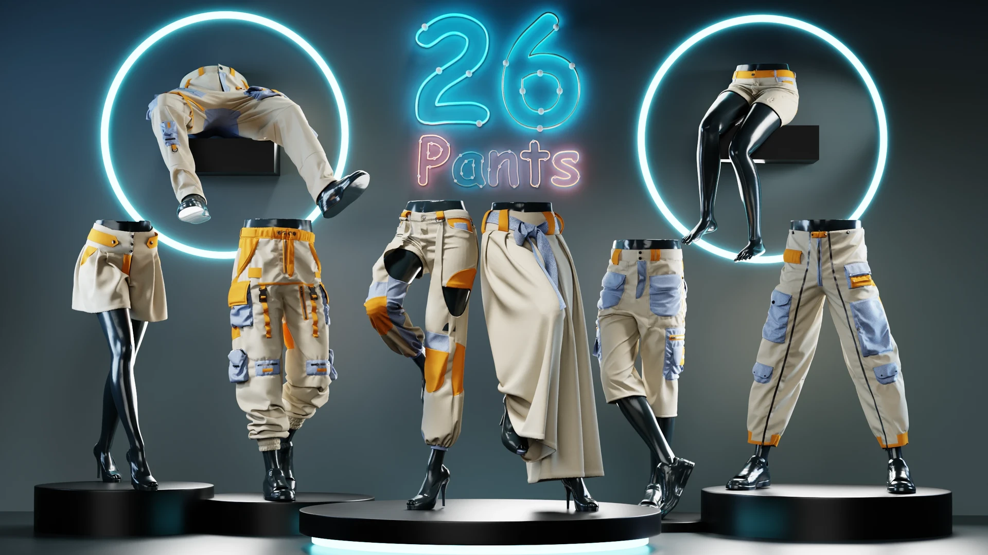 ArtStation - 26 Pants – Base Mesh Pack | Marvelous Designer clo