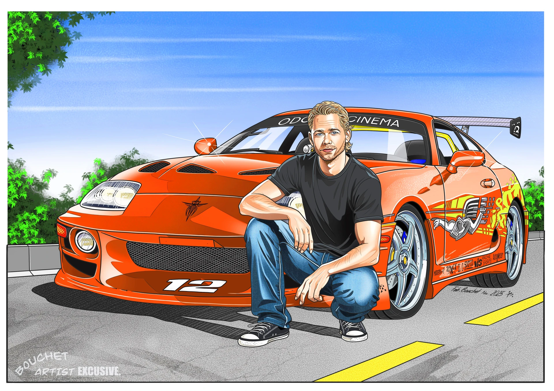 ArtStation - Paul Walker et sa Toyota Supra " Fast & Furious