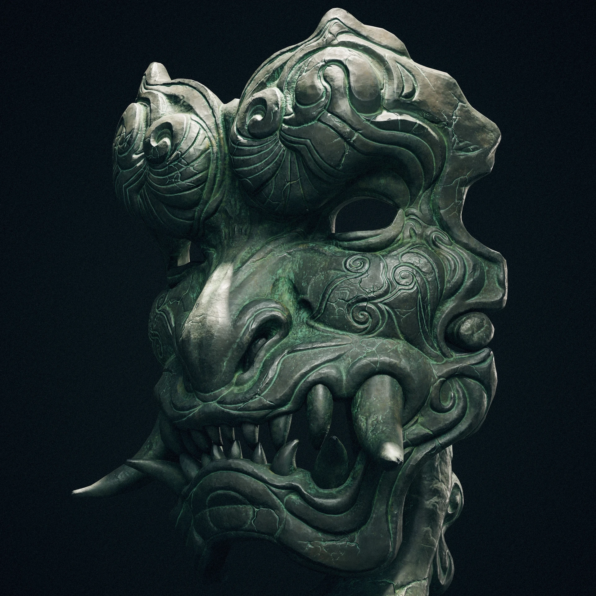 ArtStation - Black Myth Wukong Hidden Wind Beast Mask, Mask Practice