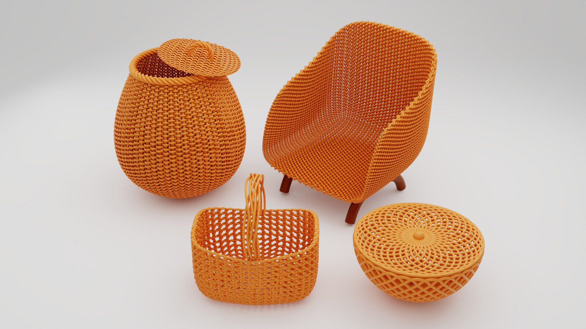 ArtStation - Woven Wicker Household Collection 3D Models in Blender