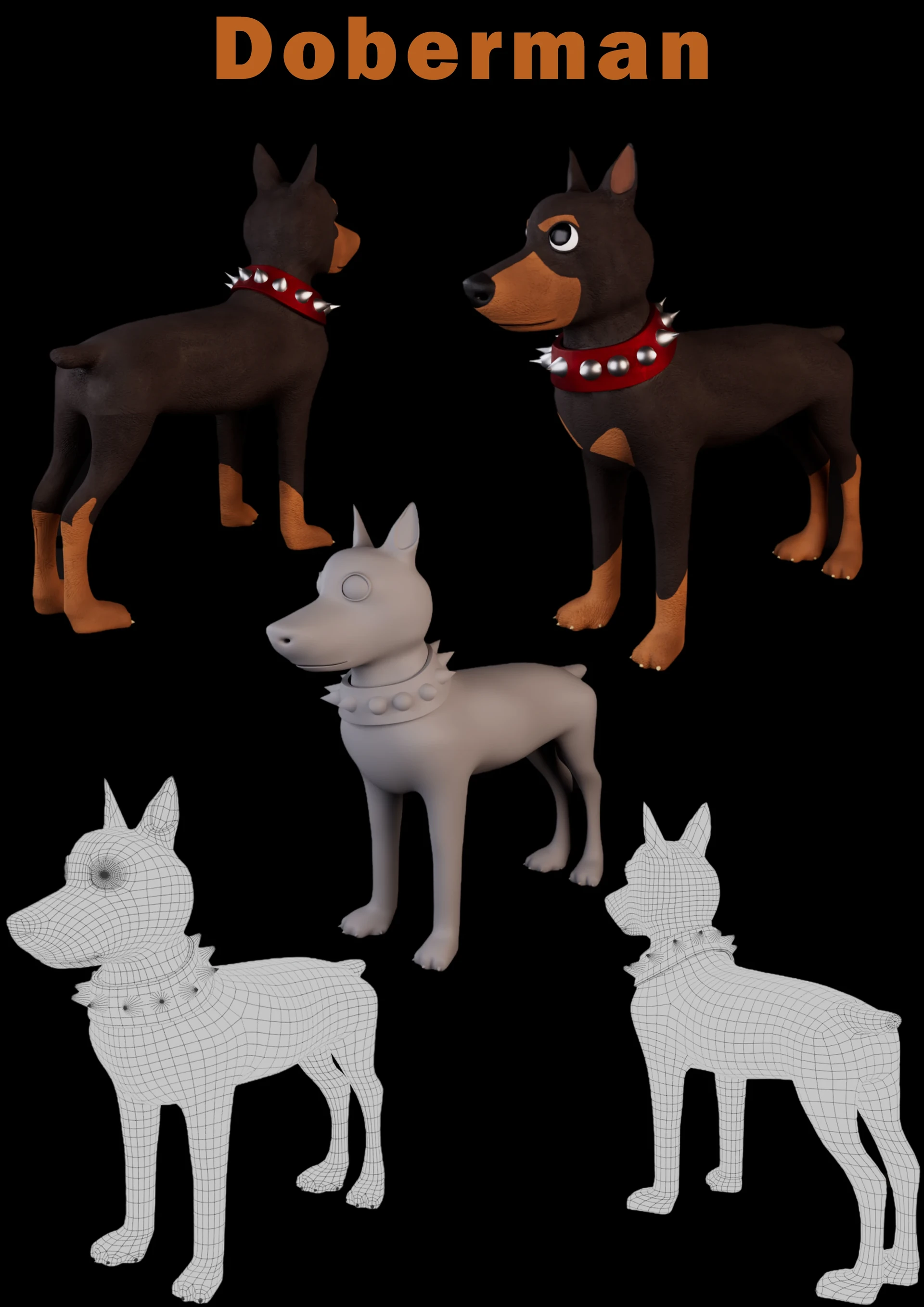 ArtStation - Stylized Doberman