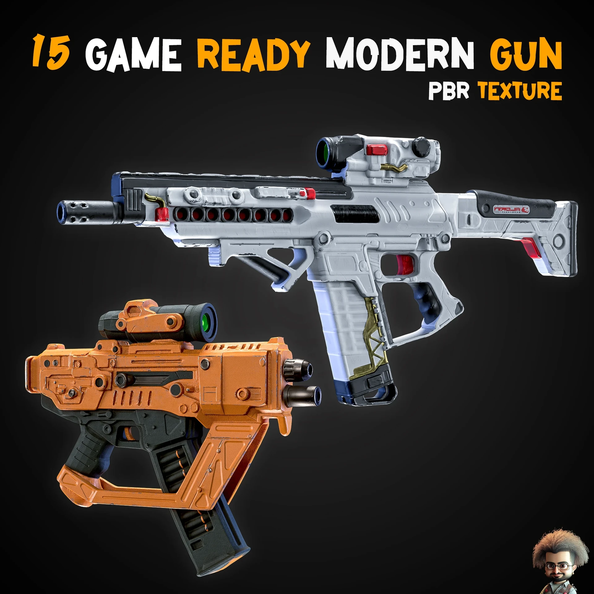 ArtStation - 15 Game Ready Modern Gun + PBR Texture - Vol 21