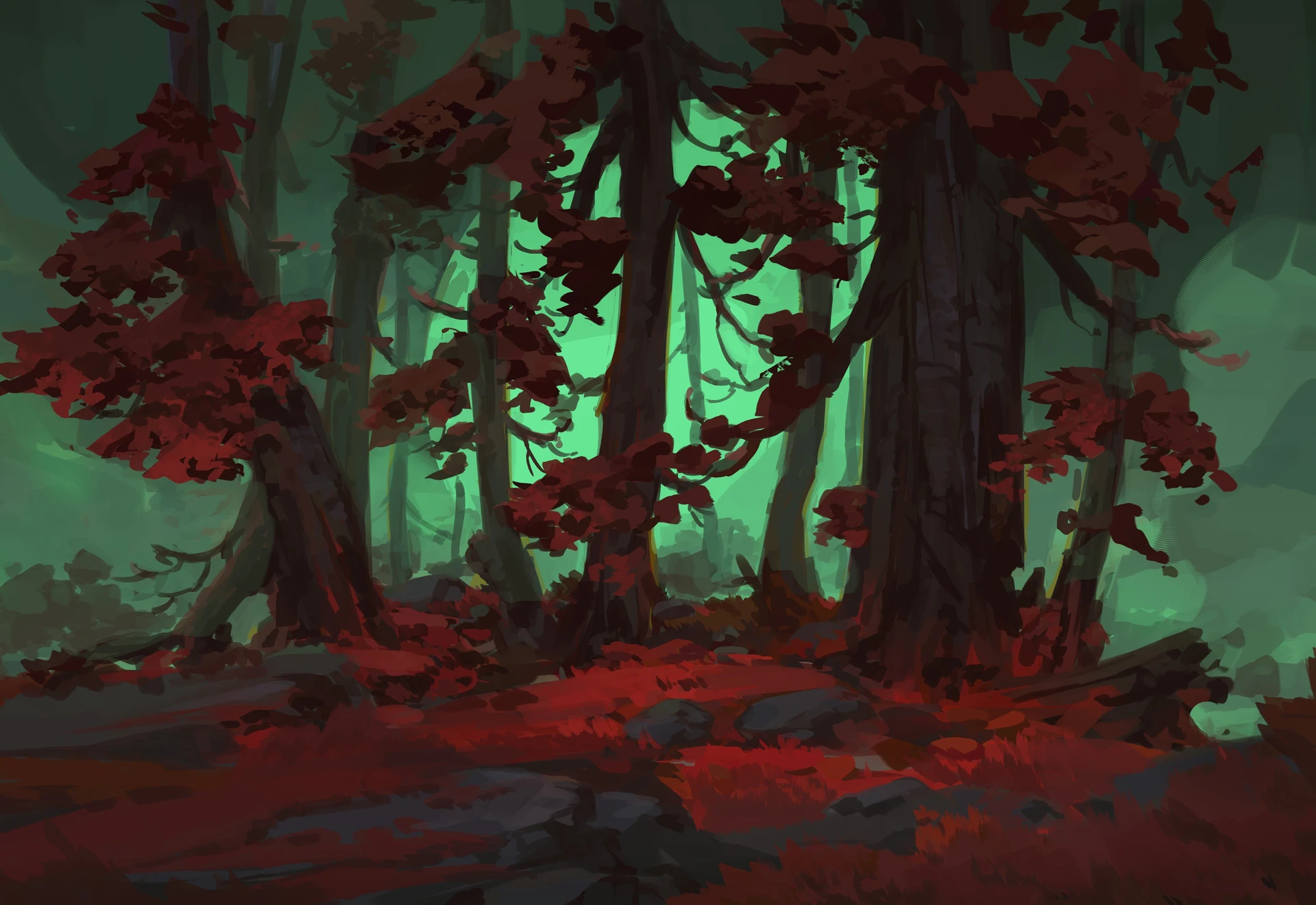 ArtStation - red forest