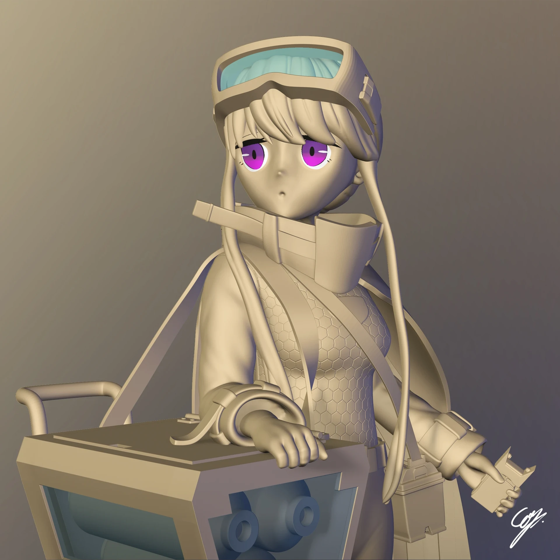 ArtStation - Shimarin from Yuru Camp (Design by Mokeuu) - WIP