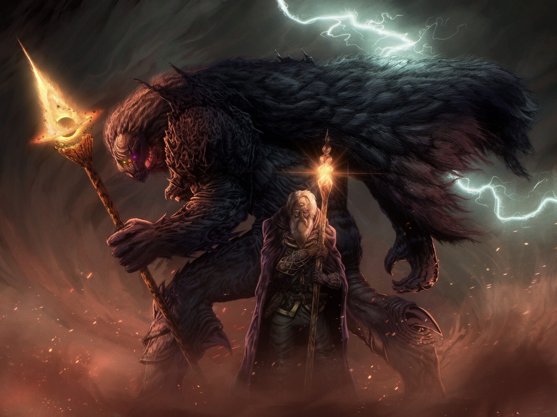 ArtStation - Dnd character: Rornauk, God of Destruction