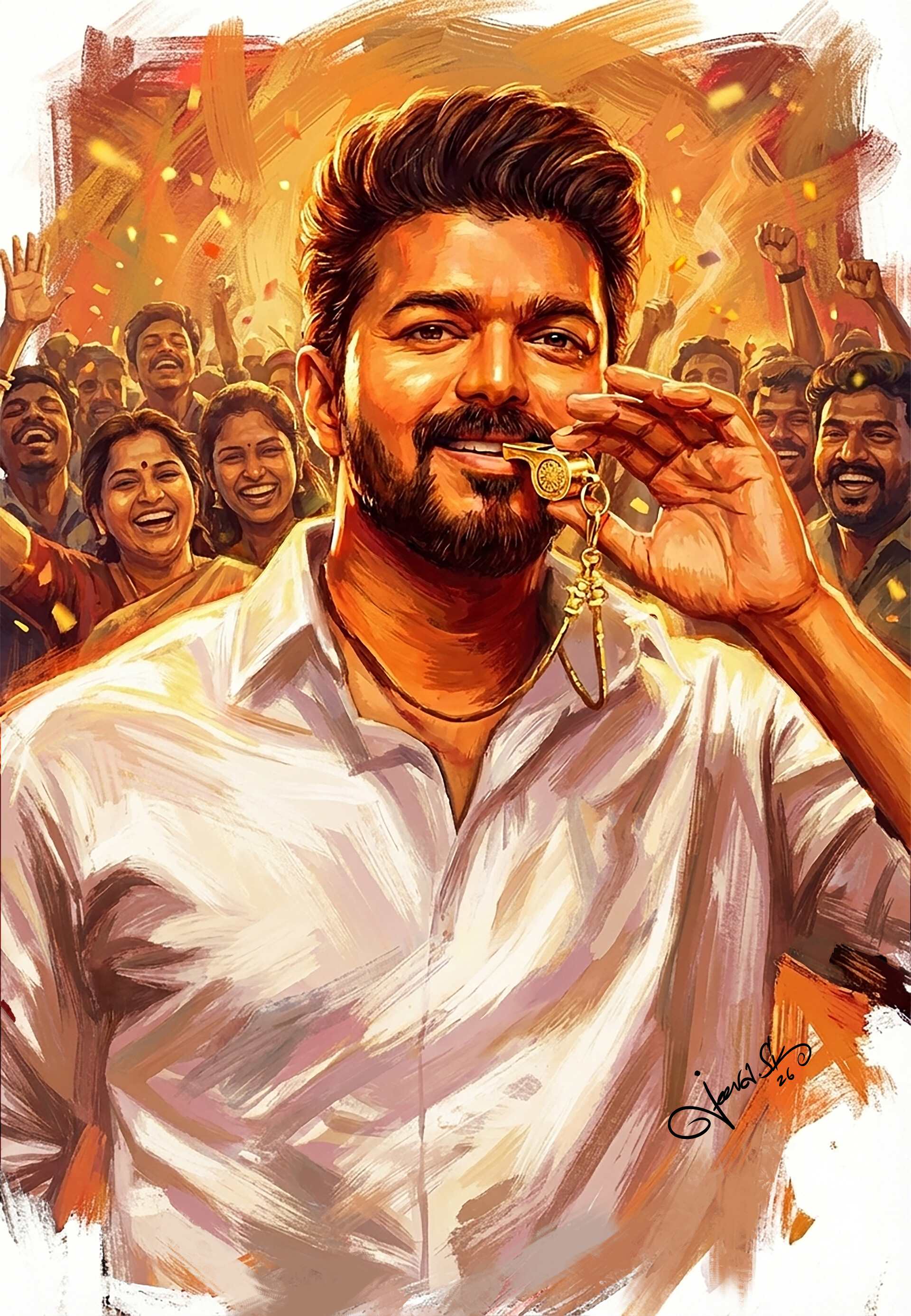 ArtStation - Whistle Podu🥳 TVK Thalavar Thalapathy Vijay Painting 2026 ...