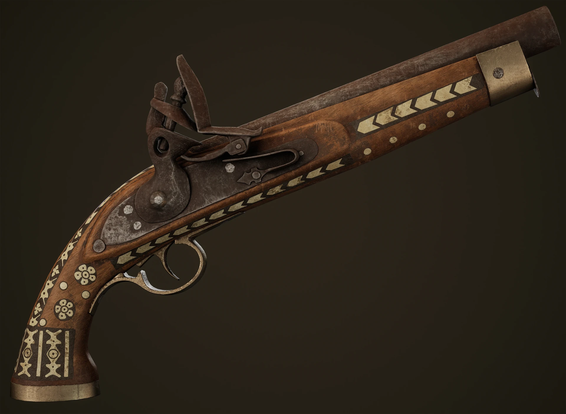 ArtStation - Antique Moroccan Flintlock Pistol