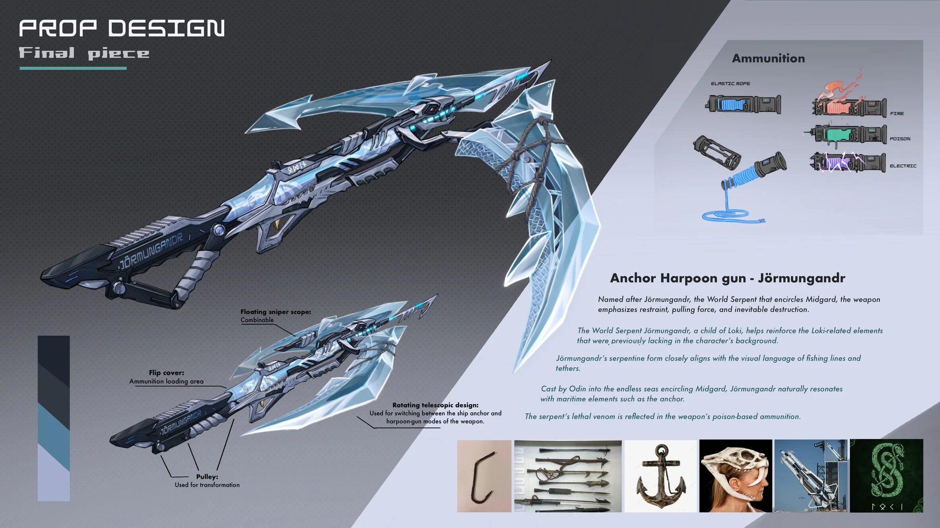 ArtStation - “The Flames of Fimbulvetr” — Prop Design — Anchor Harpoon Gun