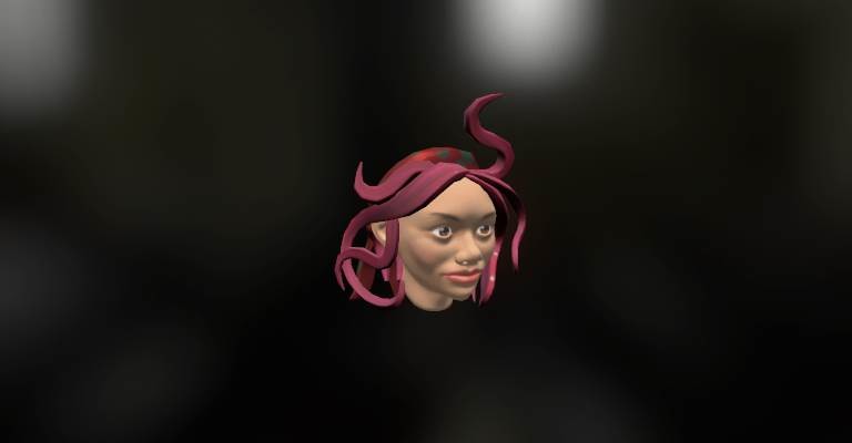 ArtStation - Hand Painted head with baked lighting