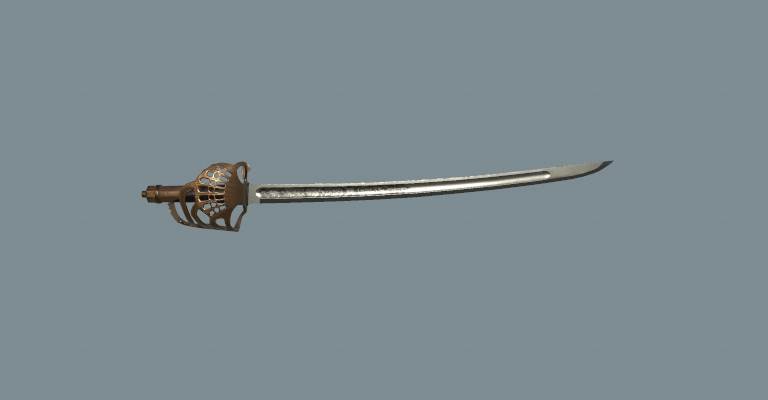 ArtStation - Pirate Marine Cutlass with Brass Hilt and Engraved Blade