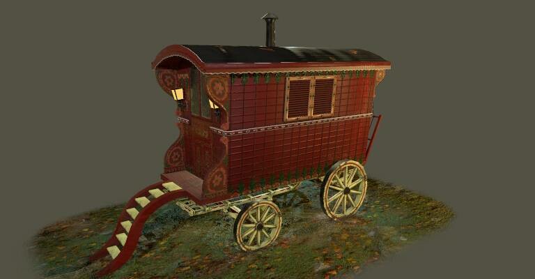 ArtStation - Vardo gypsy caravan