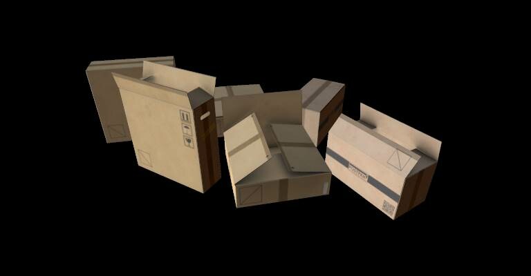 ArtStation - packing cardboard boxes